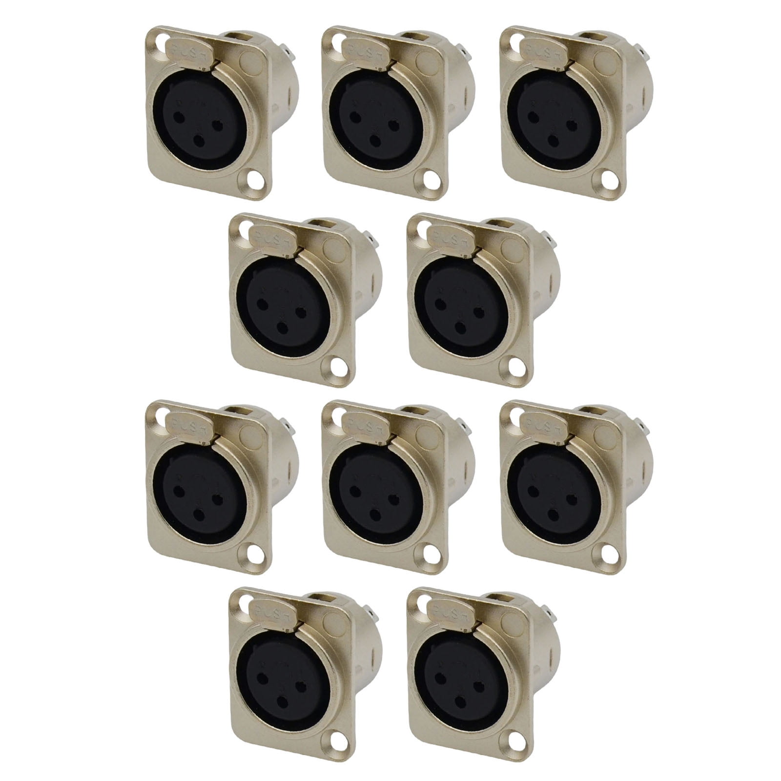CSYANXING XLR 3-Pin Female Connector with Latch Lock 10 Pcs Durable ...