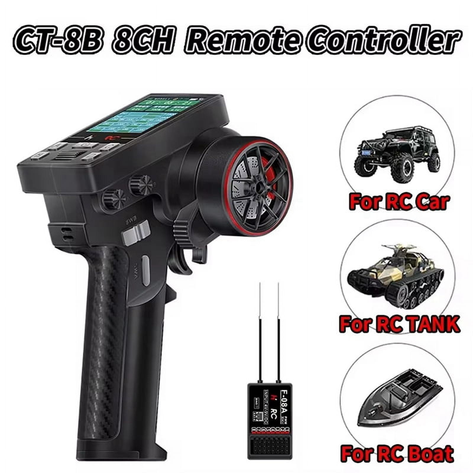 CT-8B 8CH Transmitter Remote Controller 2.4Ghz Radio&F-08A Receiver for ...
