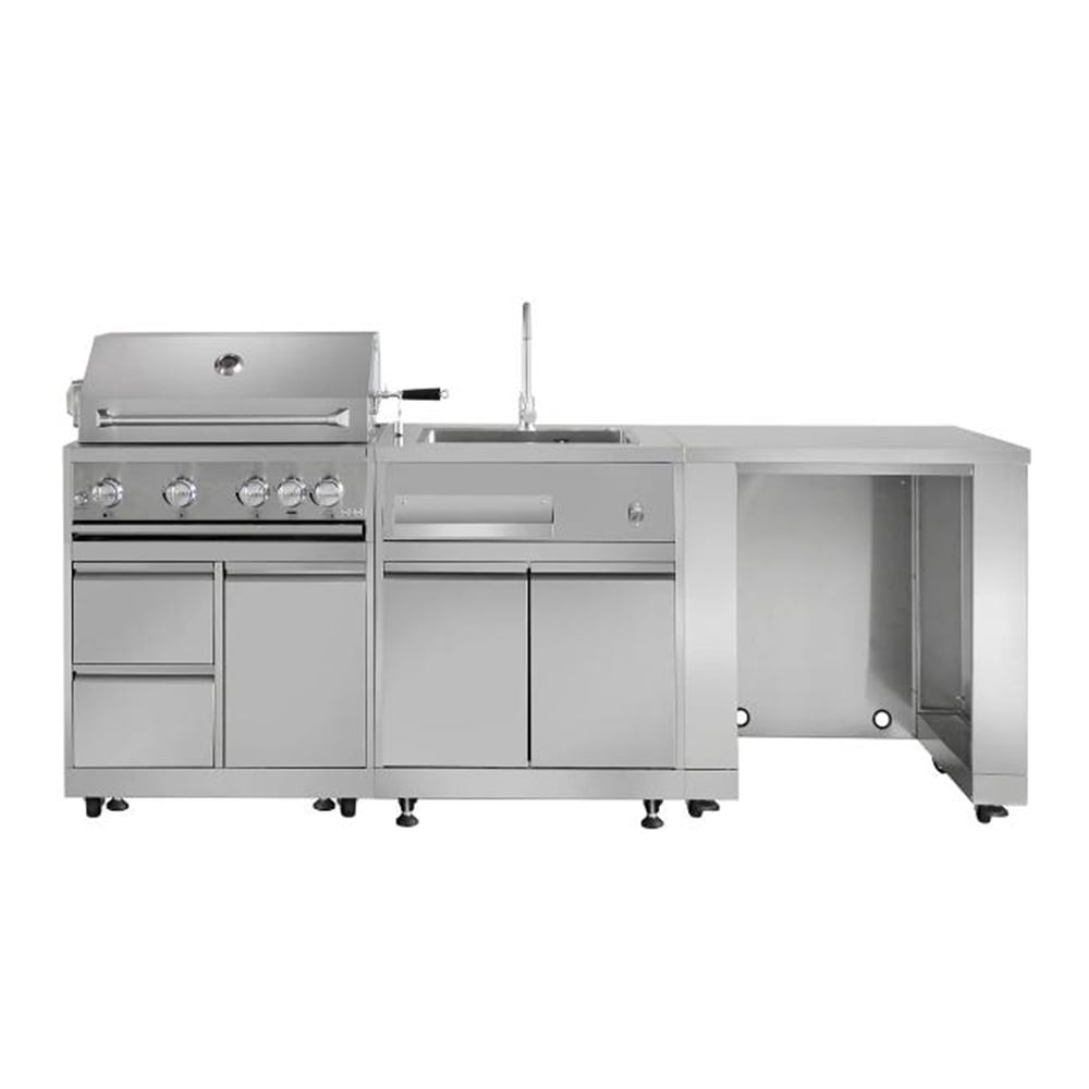 CT Copper Tailor 4-Piece Outdoor Kitchen Package BBQ Gas Grill Island ...