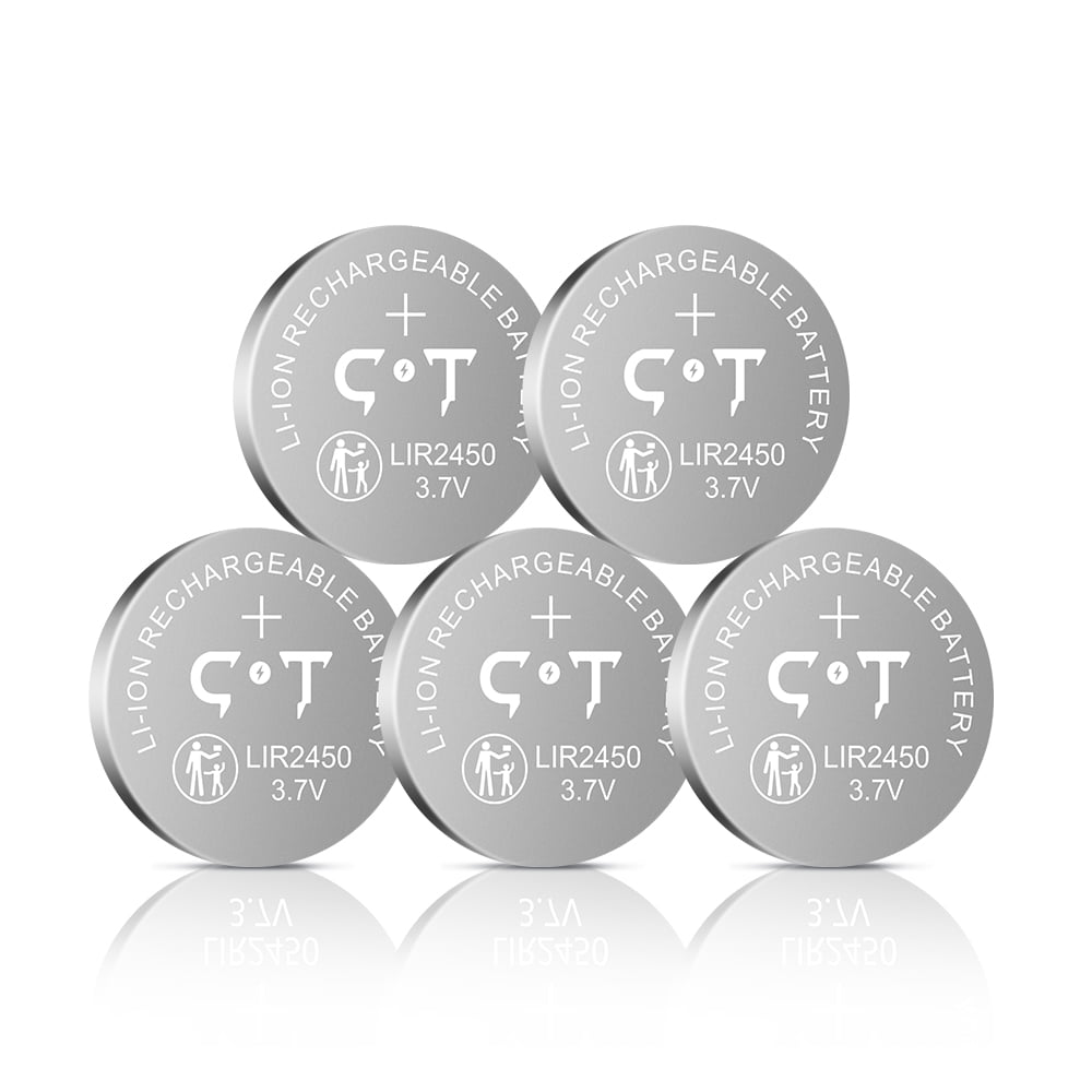 CT-ENERGY 2450 Rechargeable Battery 3.7V LIR 2450 Lithium Button Coin Cell Batteries Replace 3V ...