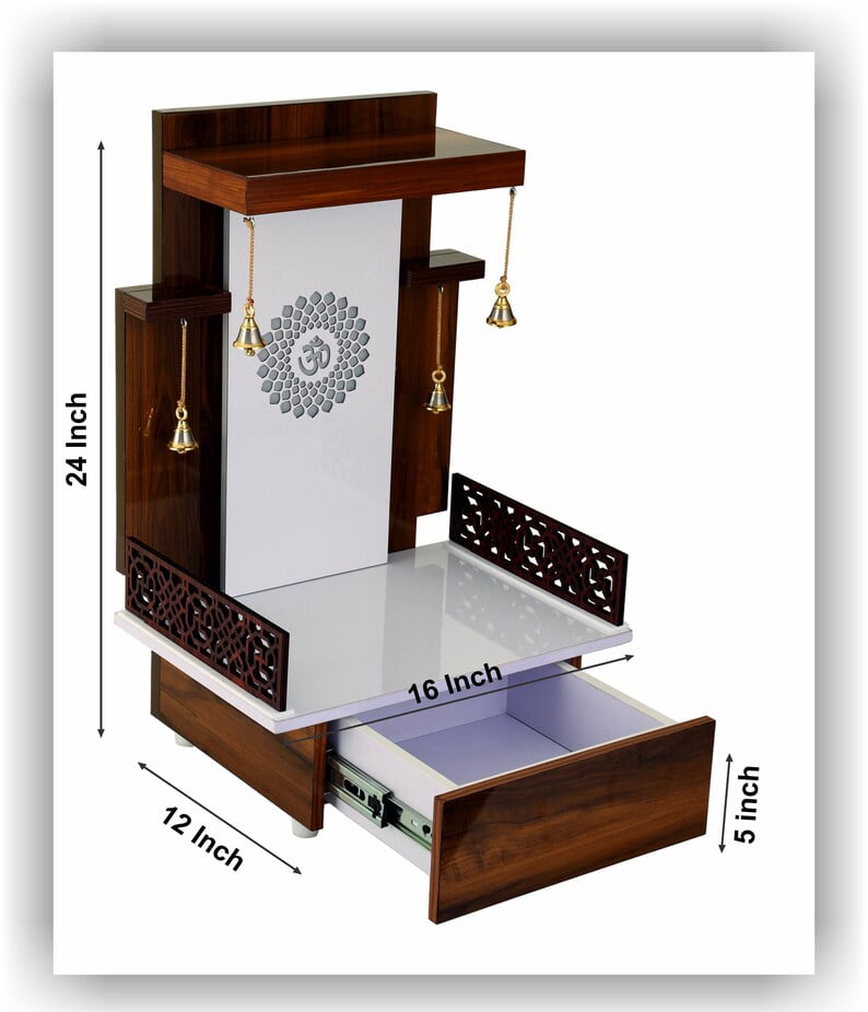 CT&M Enterprises Temples Customized Wooden Brown temple with LED Light ...