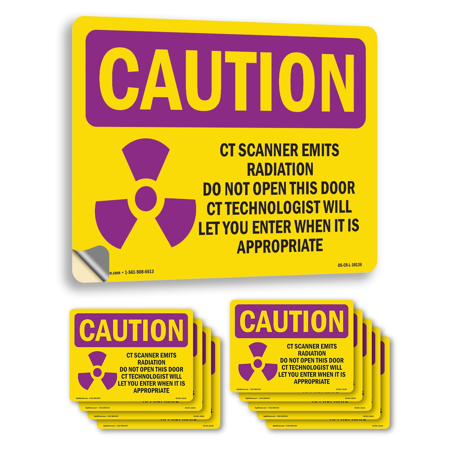 CT Scanner Emits Radiation Do With Symbol OSHA Caution Radiation Vinyl ...