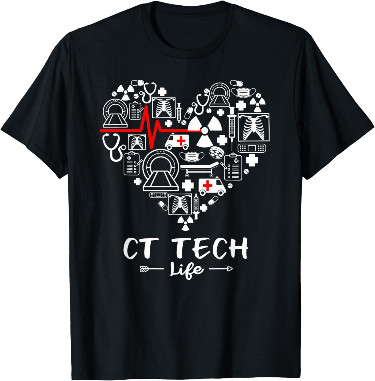 CT Tech Life Heart Funny Technologist T-Shirt - Walmart.com