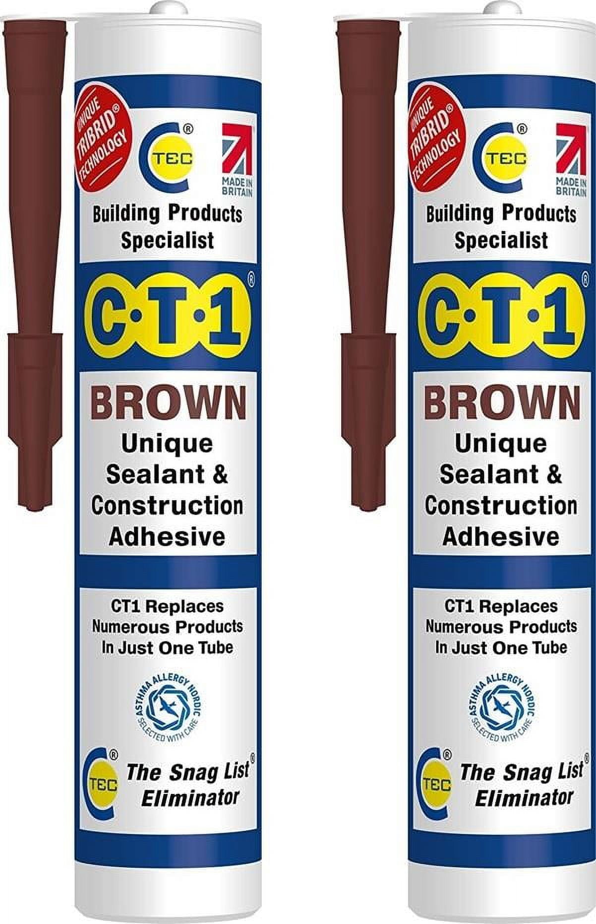 CT1 - Brown - Building Sealant & Adhesive Snag Tube for Virtually Any ...
