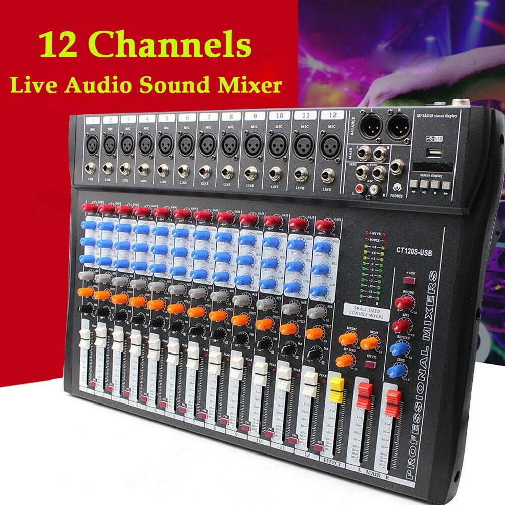 CT120S-USB 12 Channel Mixing Console Professional Live Studio Audio ...