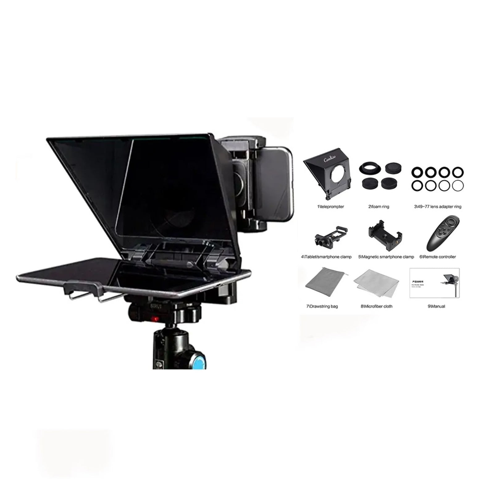 CT2 Mini Teleprompter 8 Inch Portable Supports Under 8" Smartphone ...