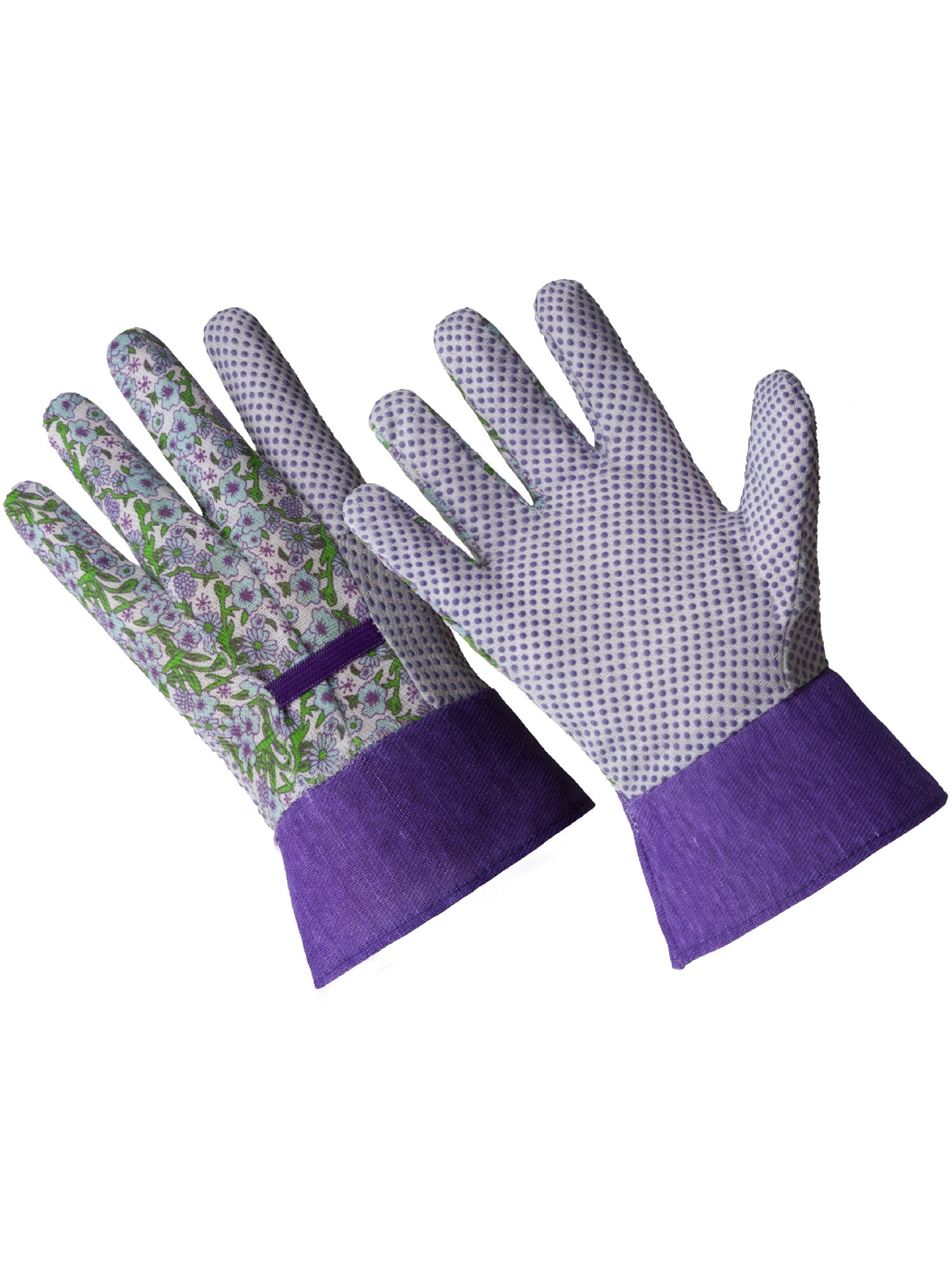 CT7621-S/M, Ladies Poly/Cotton Gloves, PVC Dotted Grip Palm, Band Top ...