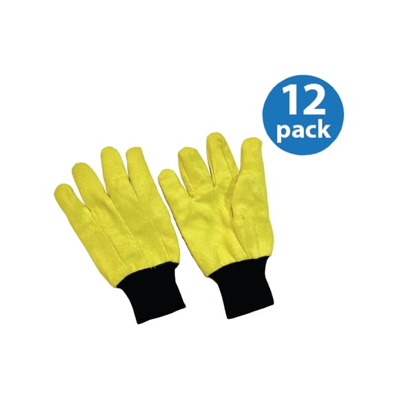 Hands On Premium Yellow Chore Gloves - 12 Pair Pack - Walmart.com