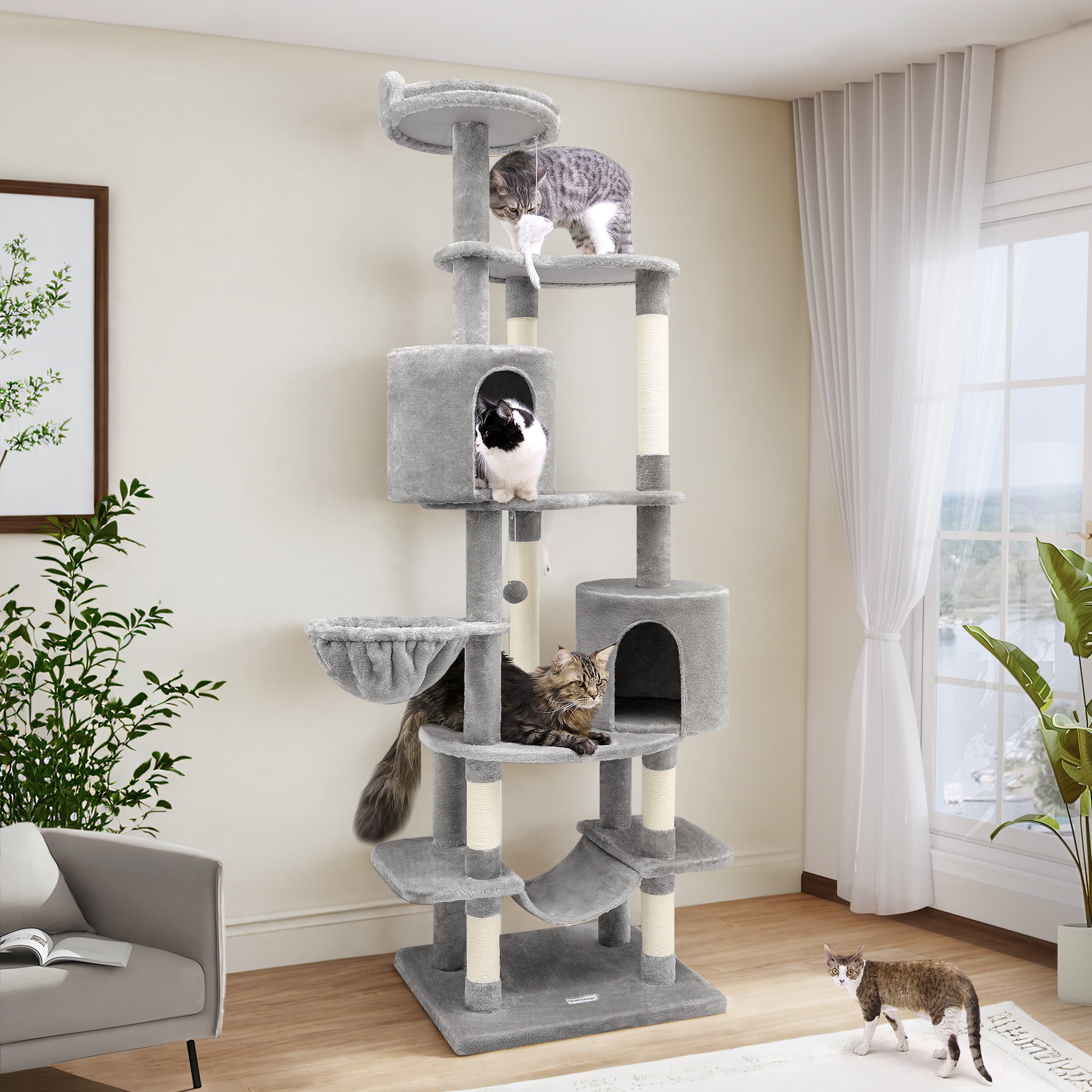 CT82C Max Tall Cat Tree for Large Cats | 81" Multi-Level Cat Tower with ...