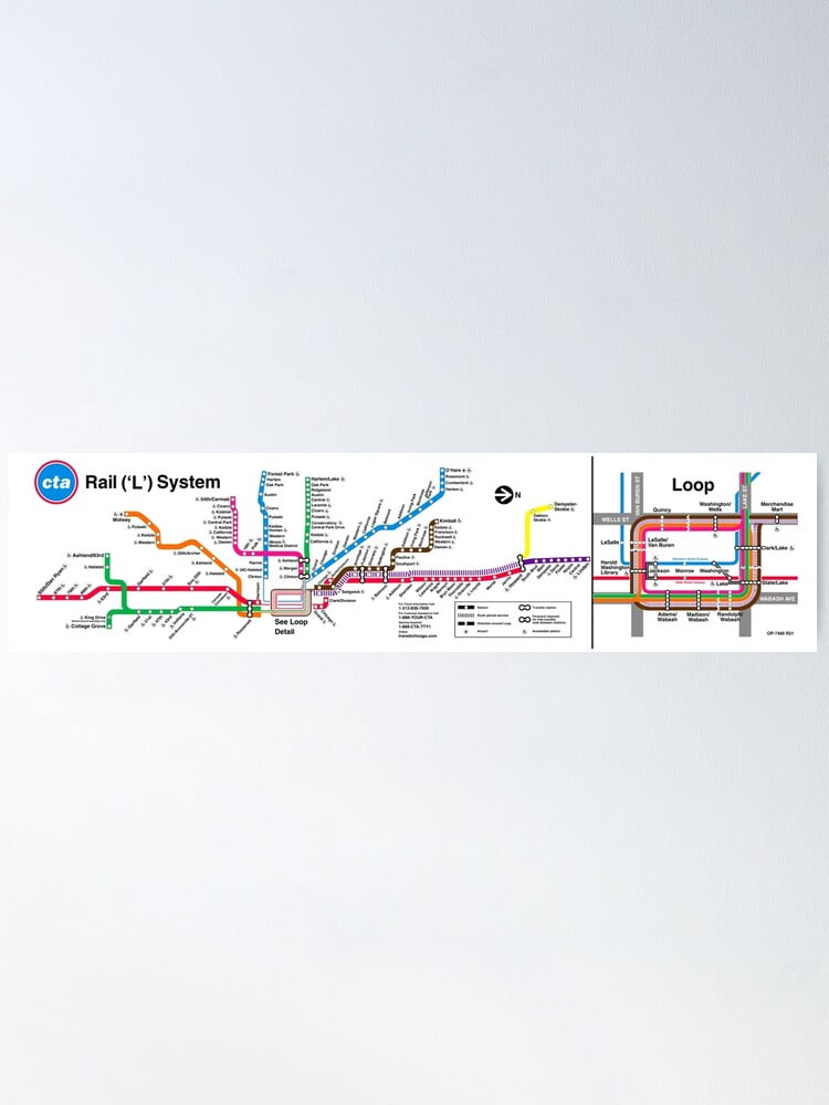 CTA MAP - WHITE Poster - Walmart.com