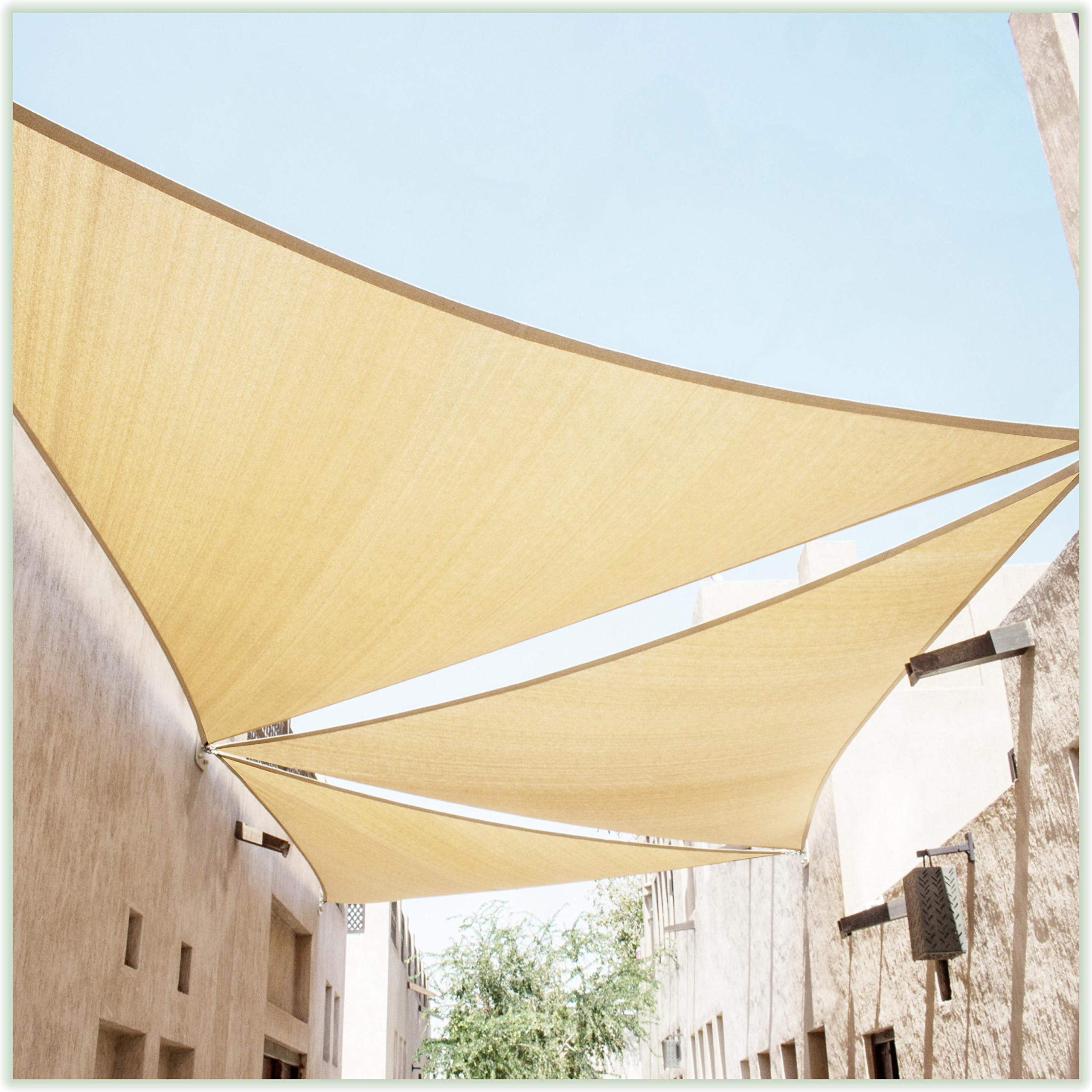 CTAPRT12 Custom Triangle Sun Shade Sail 18' x 21' x 27.7', Commercial ...
