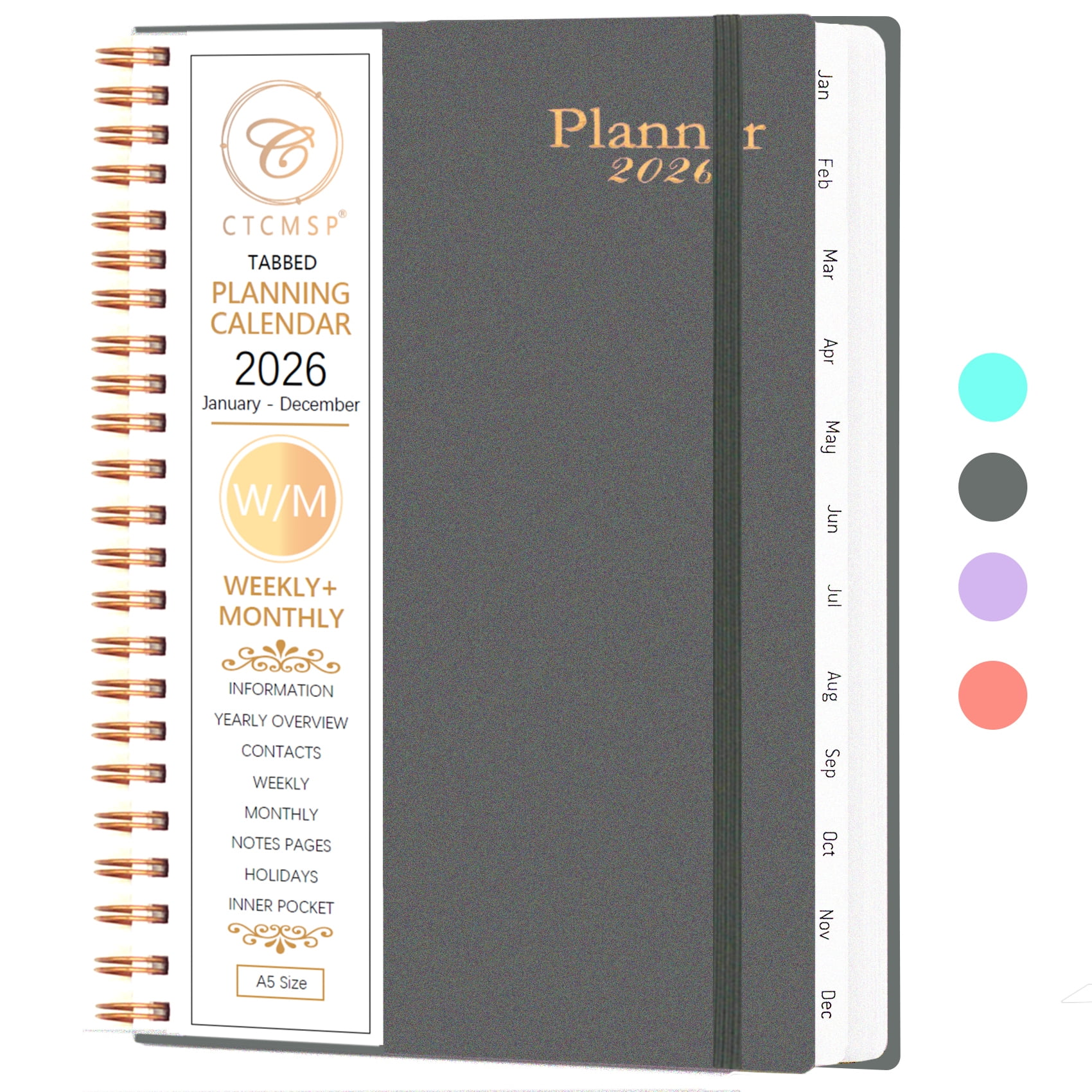 CTCMSP 2026 Planner Calendar Notebook Weekly Monthly Planner 2026 for ...