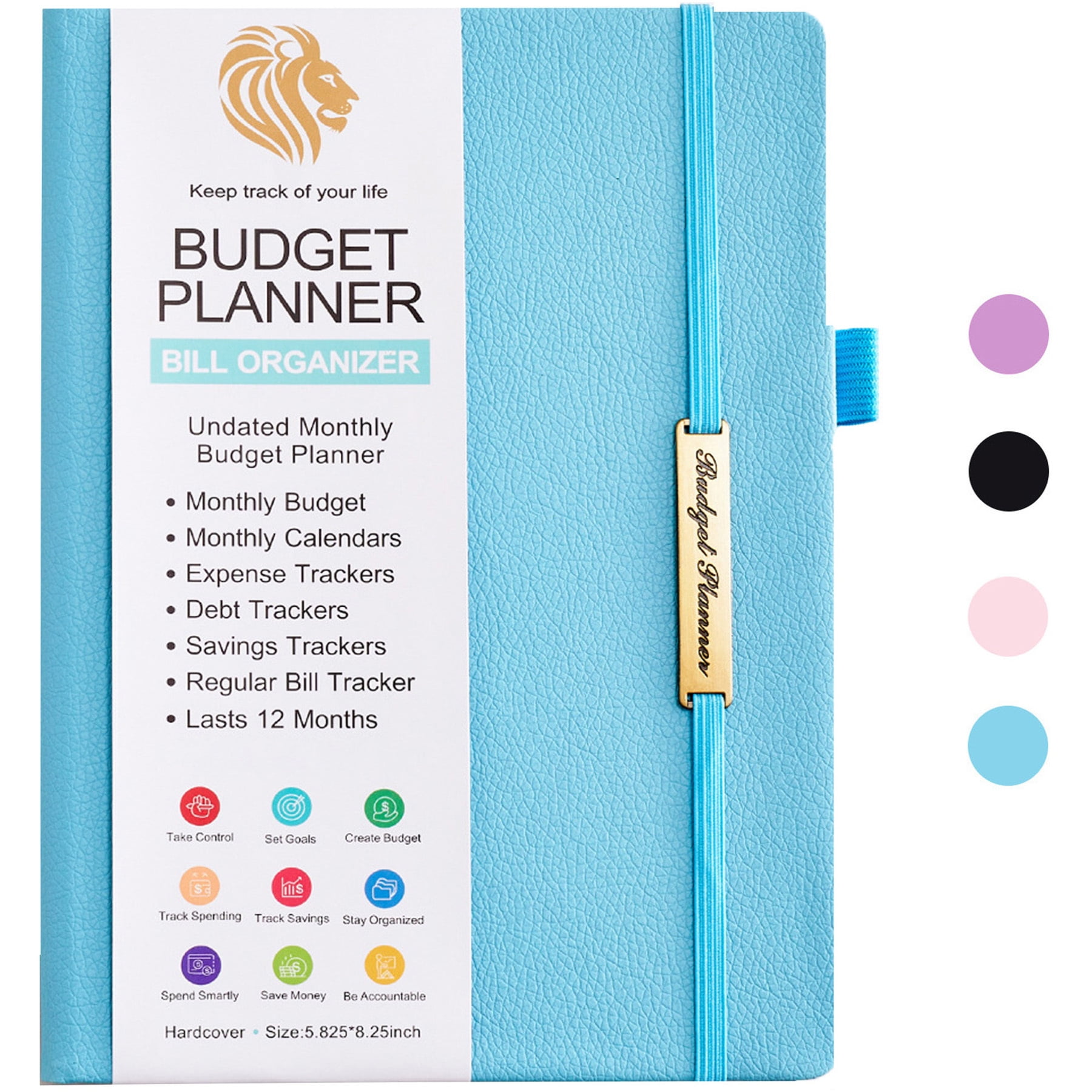 CTCMSP Blue Financial Years Budget Planner,Leather Monthly Budget Book with Expense Tracker ...