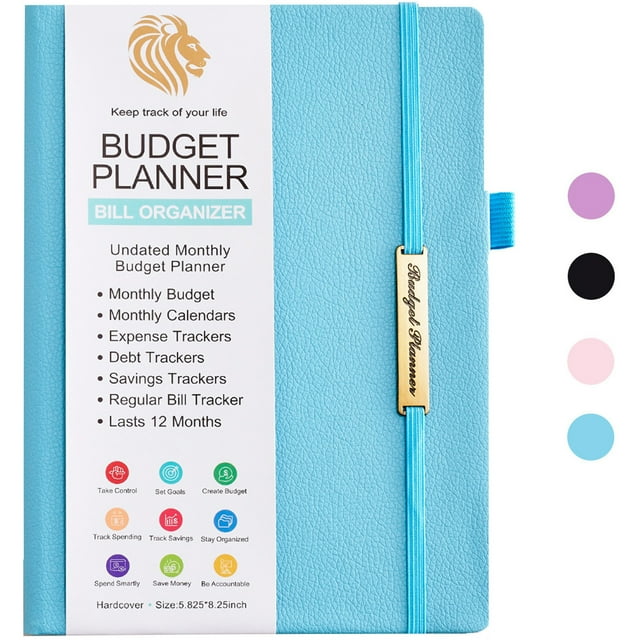 CTCMSP Blue Financial Years Budget Planner,Leather Monthly Budget Book ...