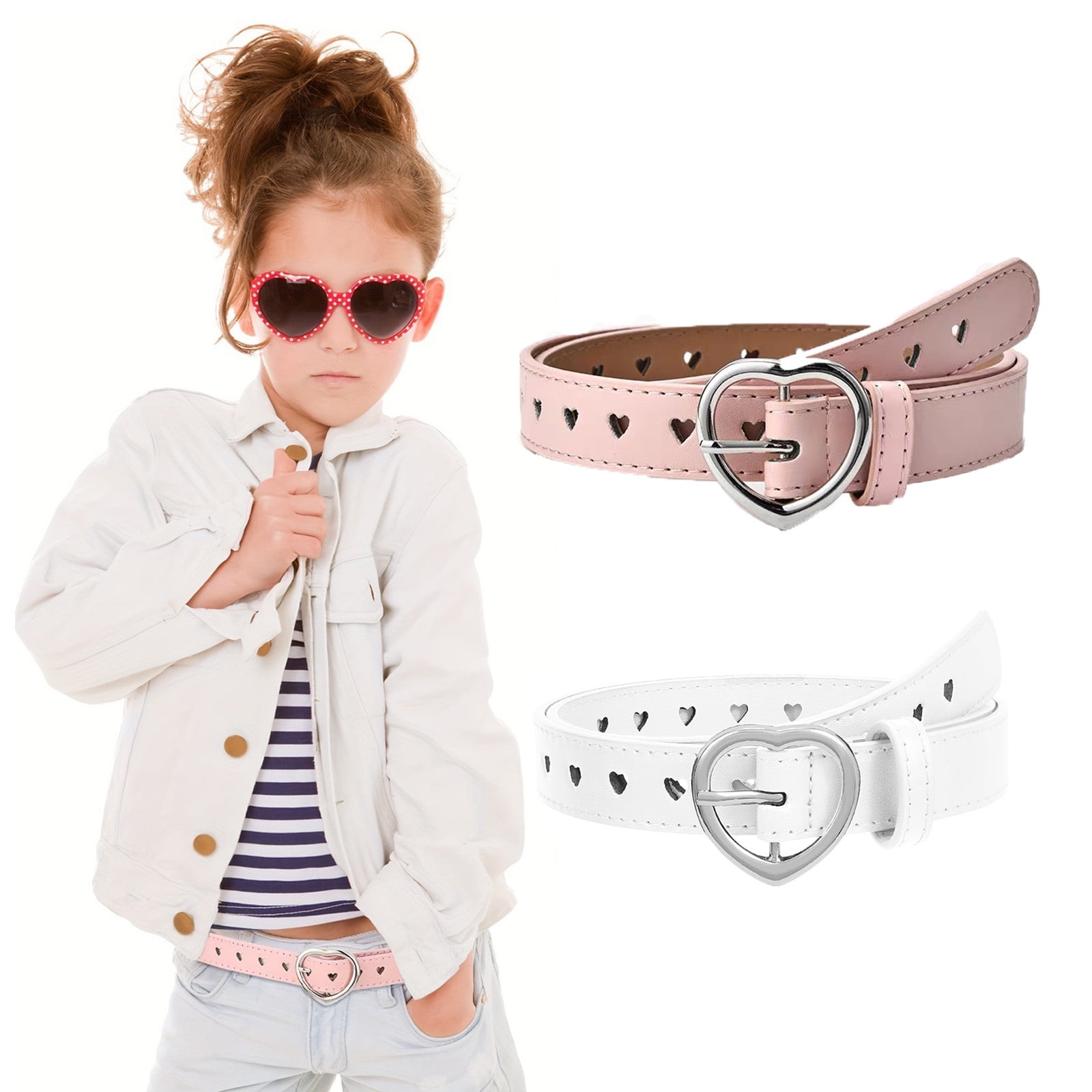 CTCMSP Hollow Heart Kids Belt,Girls Boys Leather Belt for School ...