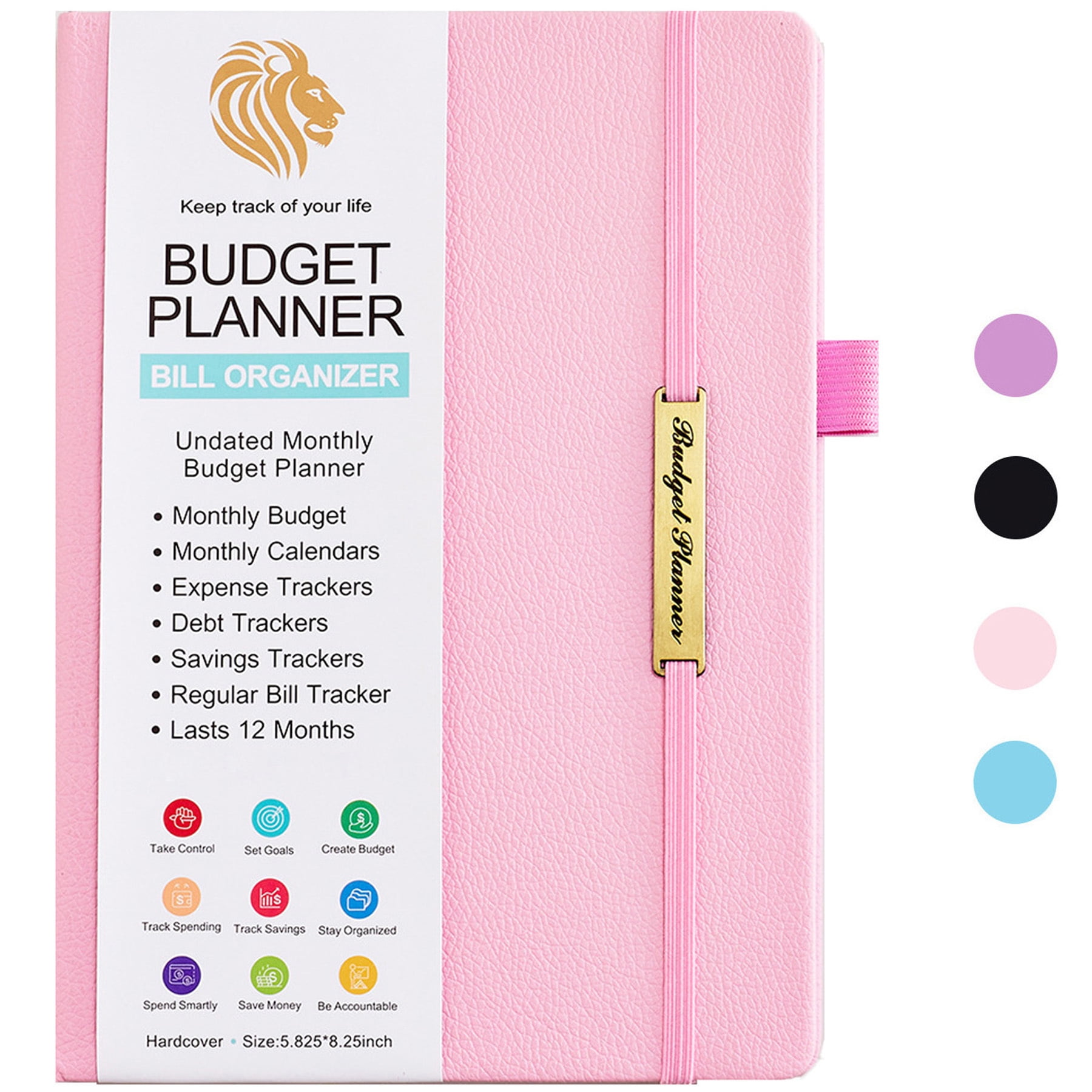 CTCMSP Pink Financial Years Budget Planner,Leather Monthly Budget Book ...