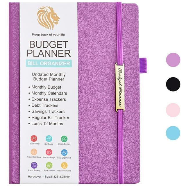 CTCMSP Purple Financial Budget Planner,Leather Monthly Budget Book with ...