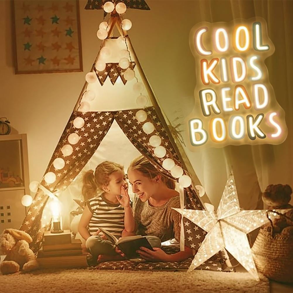 CTDWNT Cool Kids Read Books Neon Sign, Handmade Light Up USB 3D Wall ...