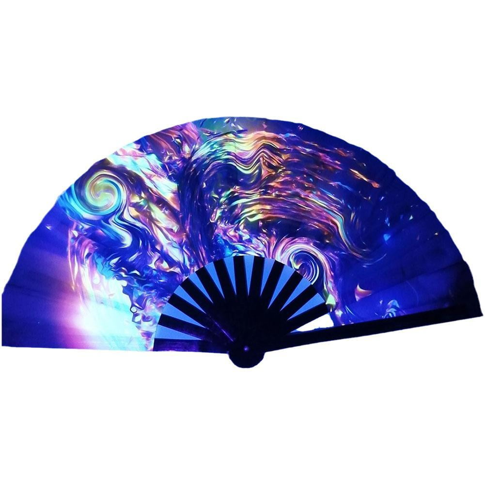 CTDWNT Light Up Fan, Large Folding Hand Rave Fan for Women/Men, Hand ...