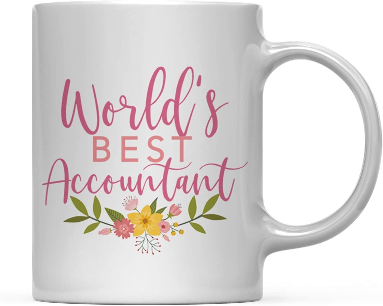 CTDream 11oz. Coffee Mug Gag Gift, World's Best Accountant, Floral ...