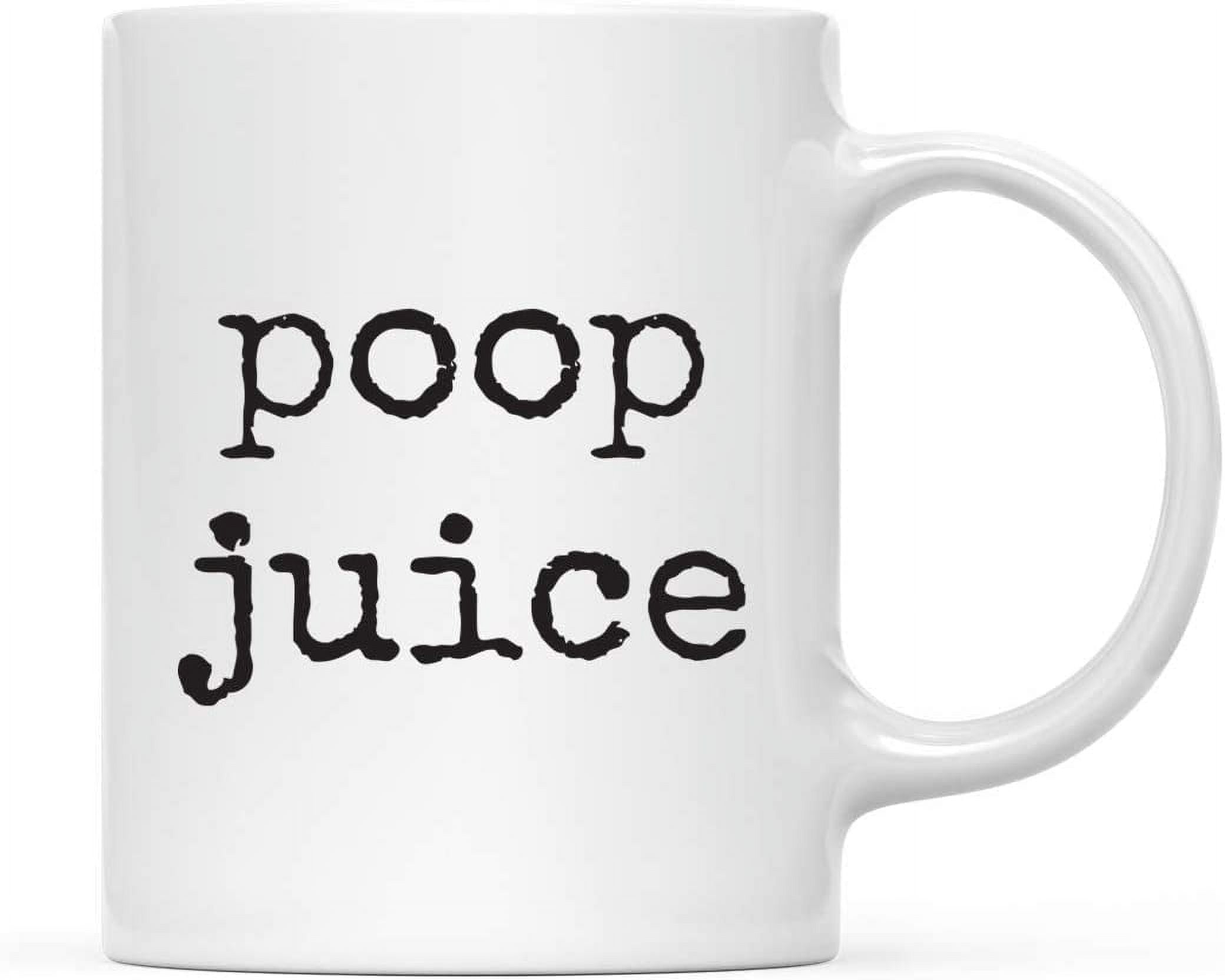 CTDream 11oz. Funny Rude Coffee Mug Gift, Typewriter Style, Poop Juice ...