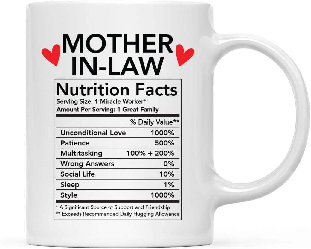 CTDream Funny 11oz. Ceramic Coffee Tea Mug Thank You Gift, Mother-in-Law Nutritional Facts, 1 ...
