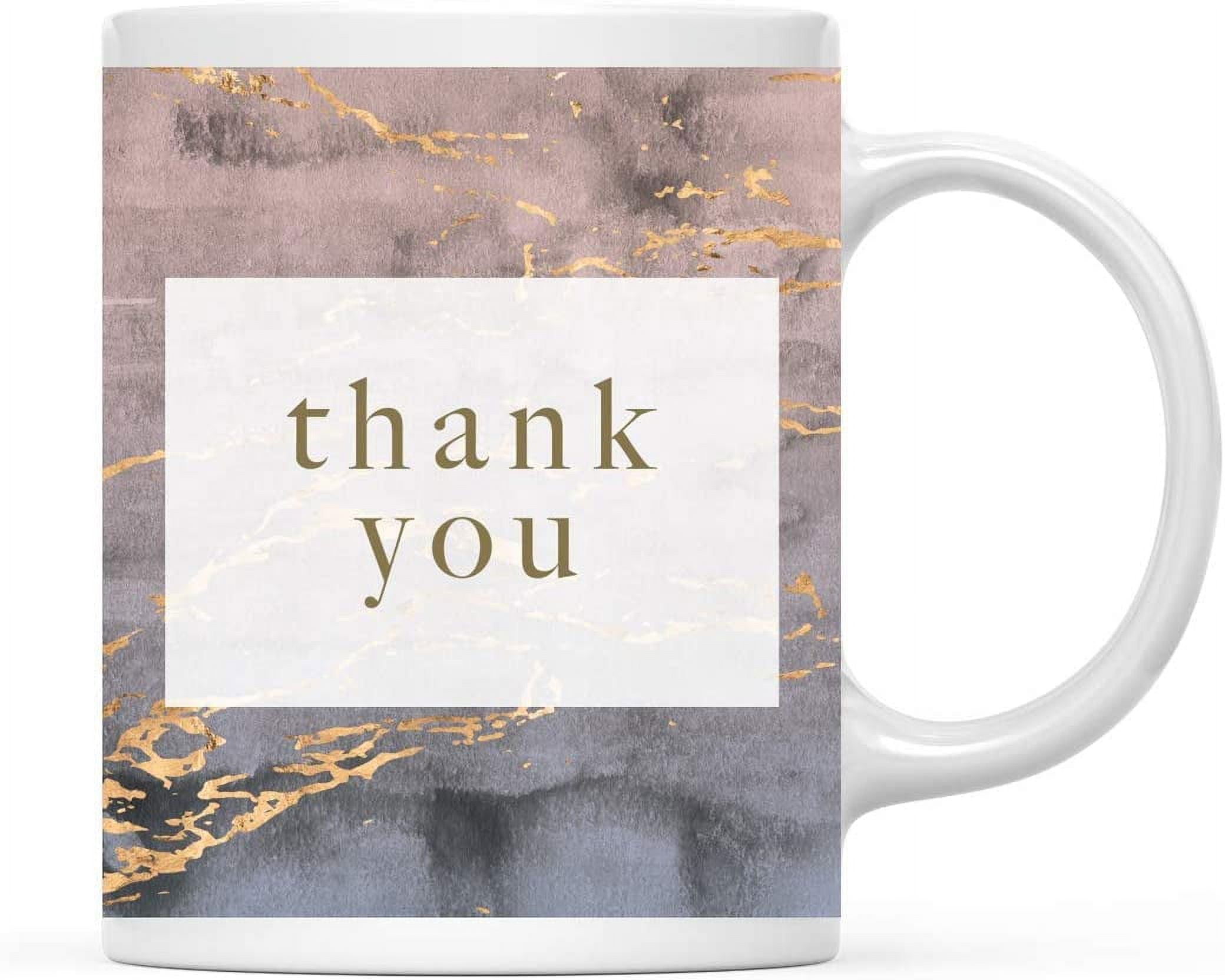 CTDream Thank You Gratitude 11oz. Coffee Mug Gift, Thank You, Grey Gold ...