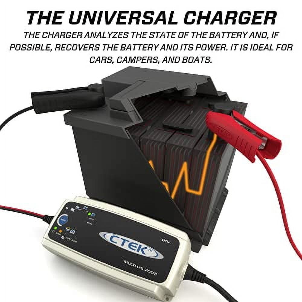 CTEK (56-353) MULTI US 7002 12-Volt Battery Charger,Black - Walmart.com