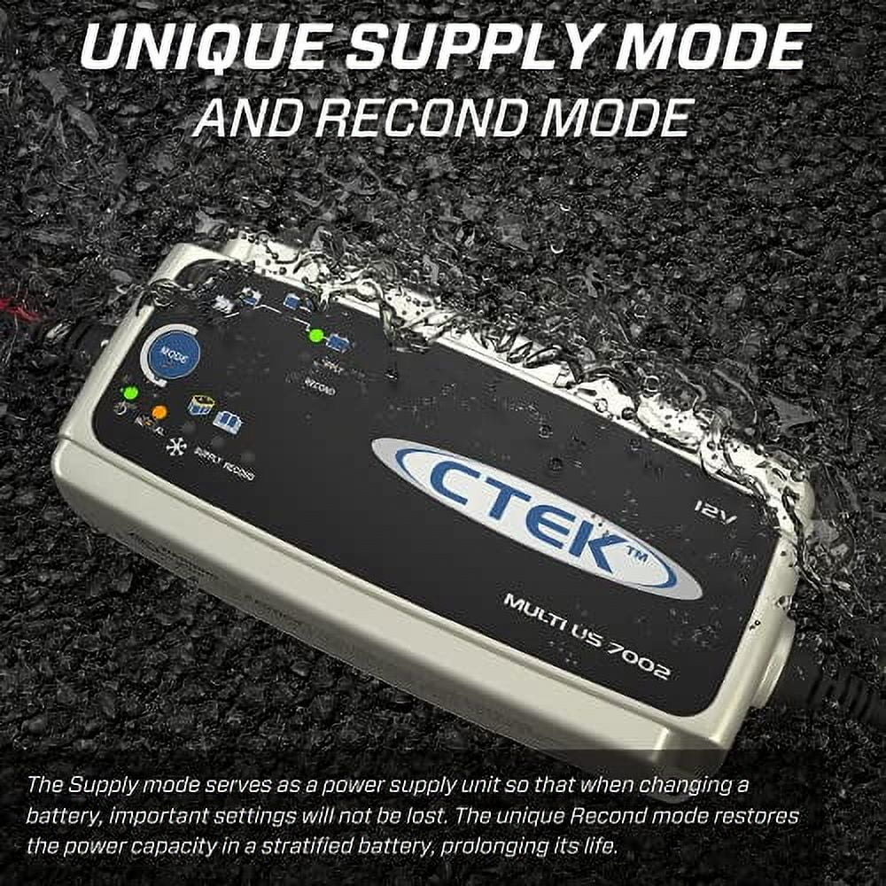 CTEK (56-353) MULTI US 7002 12-Volt Battery Charger,Black - Walmart.com
