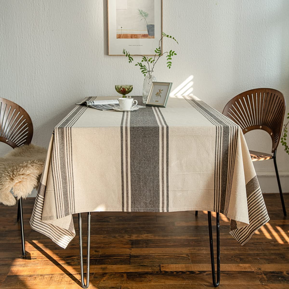 CTGUVBHKN Burlap Cotton Linen Table Clothes Farmhouse Tablecloth ...