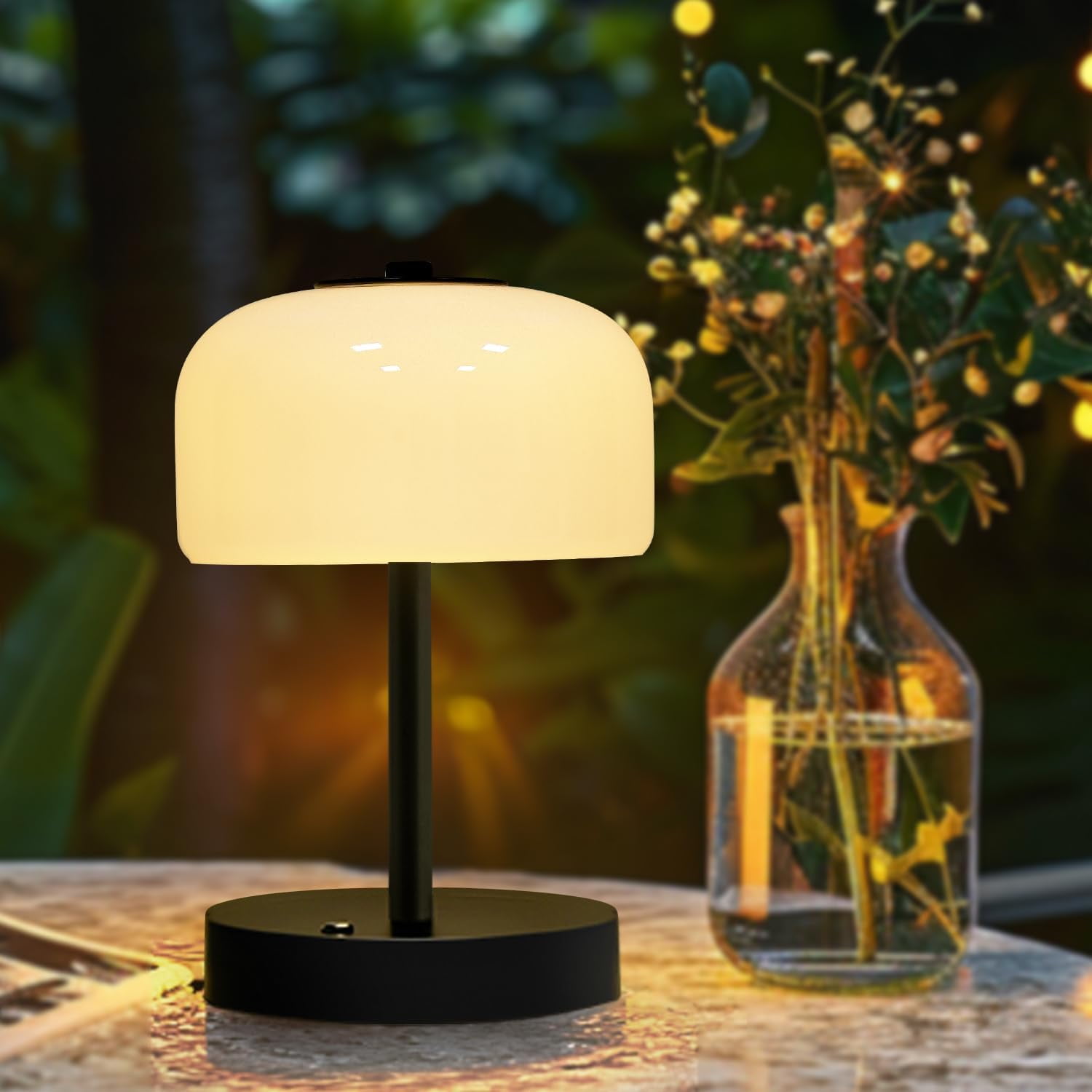 CTGUVBHKN Cordless Table Lamp Rechargeable Battery Operated Mushroom ...