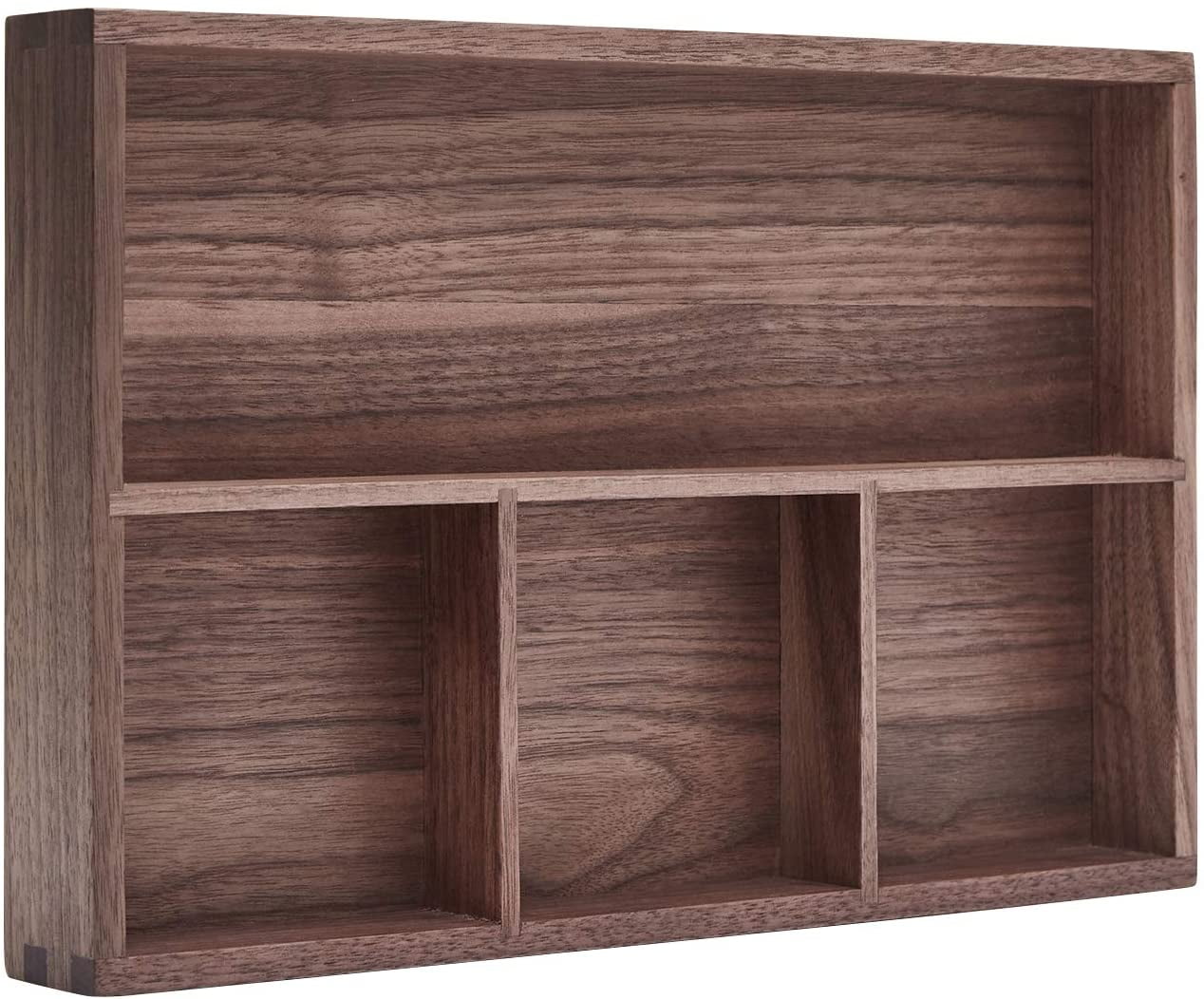 CTGUVBHKN Wood Organizer Tray Black Walnut Desk & Drawer Storage Box ...