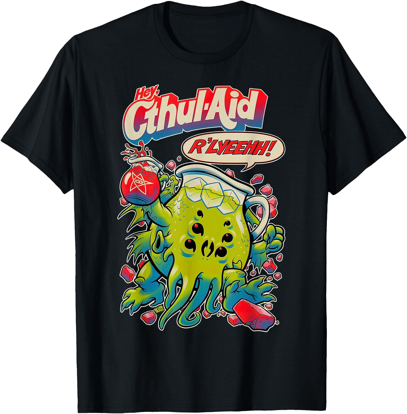 CTHUL-AID Funny-Cthulhu Anime T-Shirt for Men Women Kids,Charcoal color ...