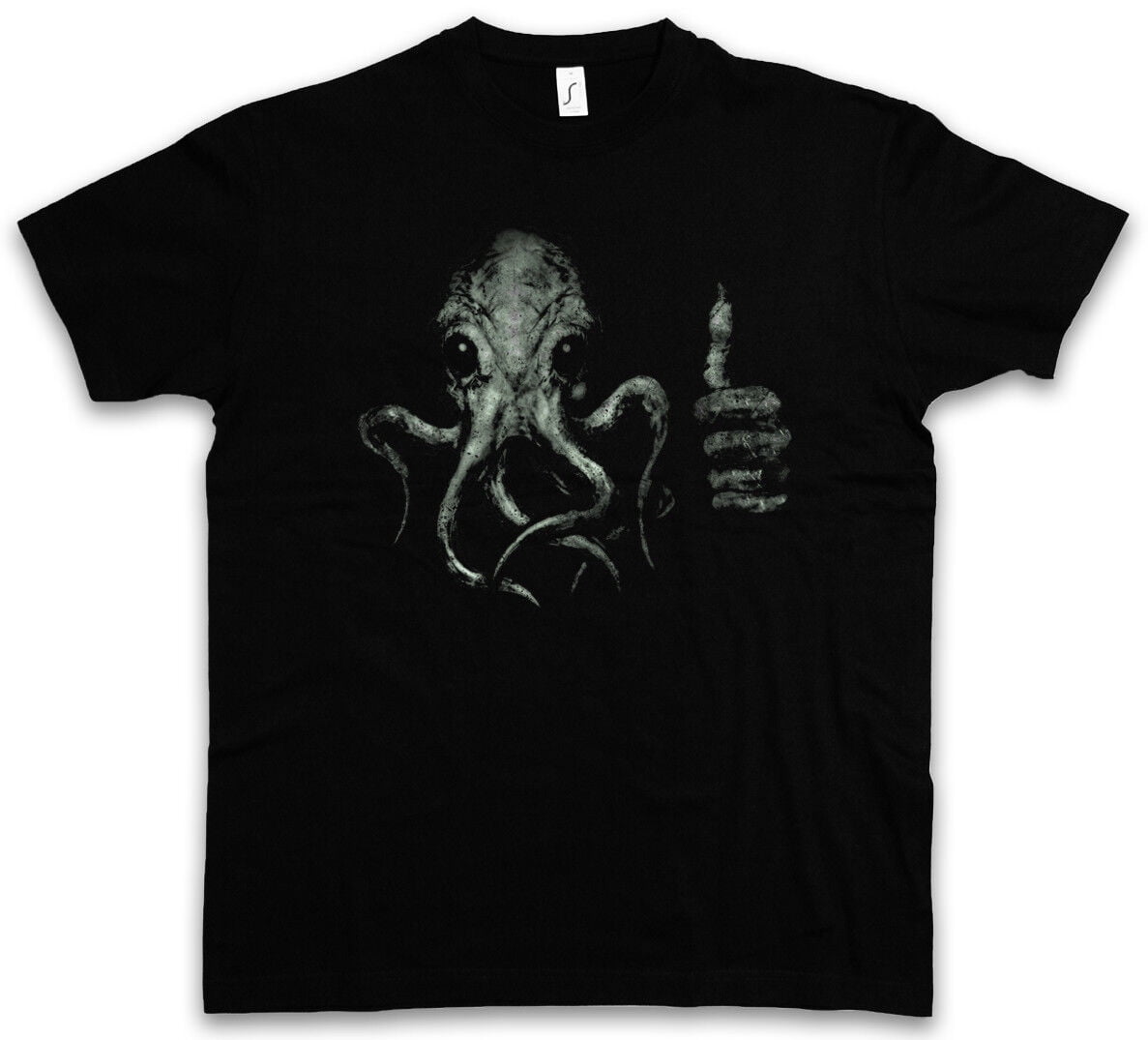 CTHULHU THUMB UP T-SHIRT Wars Horror Arkham H. P. Miskatonic Lovecraft ...