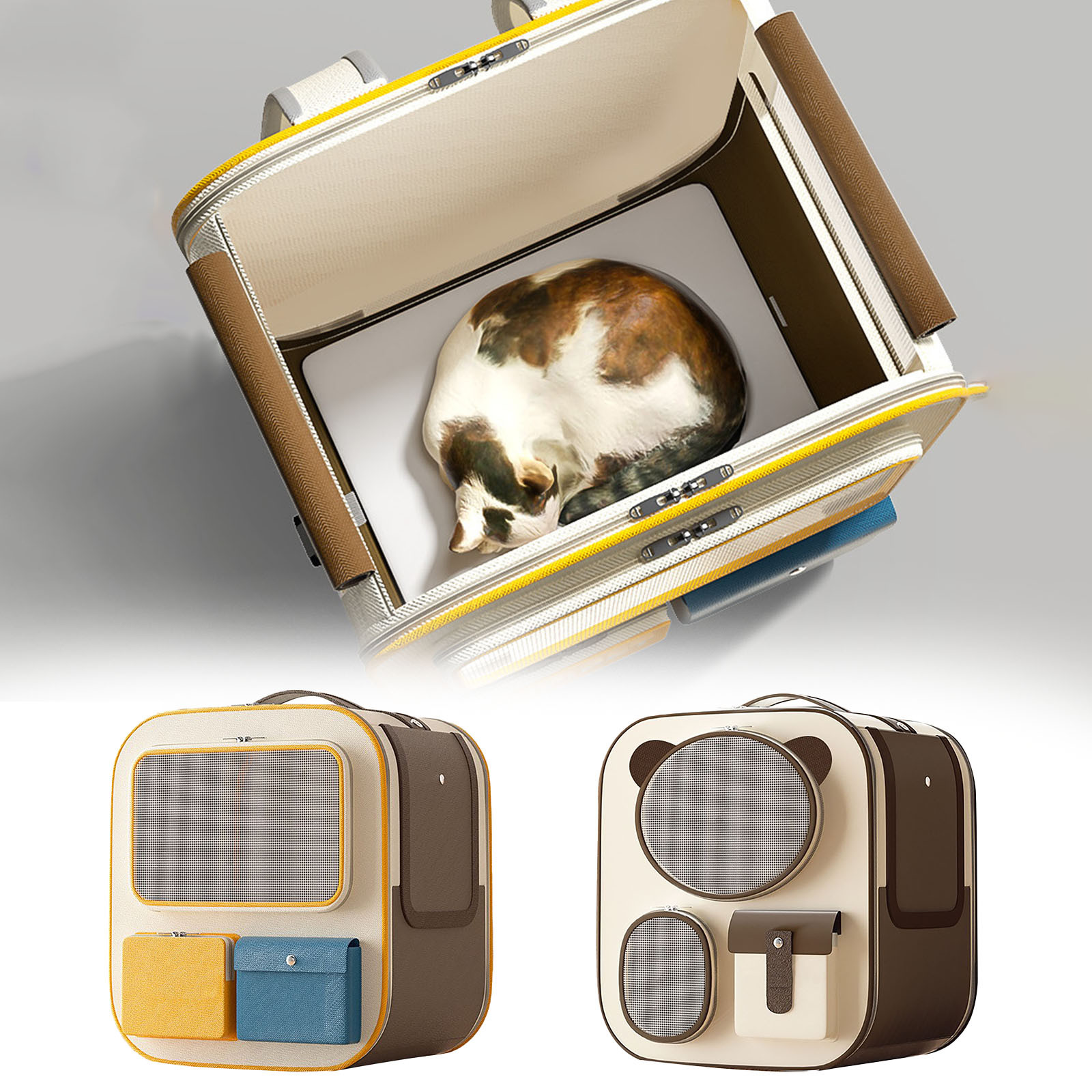 CTI Extra Large Foldable Cat Backpack With 3 Side Ventilation & Window ...