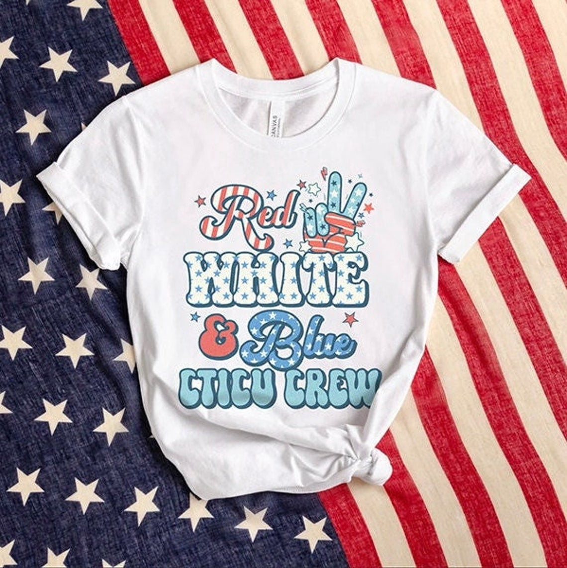 CTICU Nurse 4th of July T-Shirt, Red White Blue Cardiothoracic ICU Crew ...