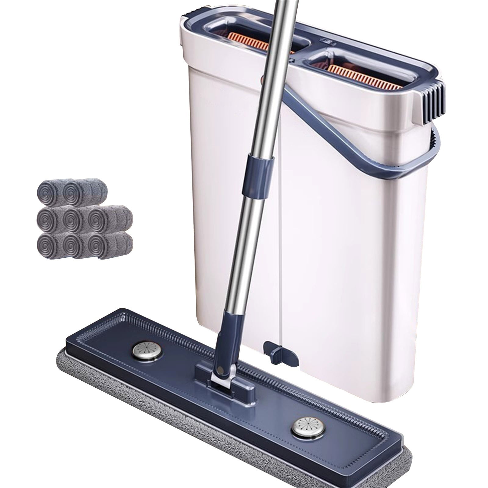 CTIME Easy to Store Best Wood Floor/Wall Flat Mop and Bucket System ...