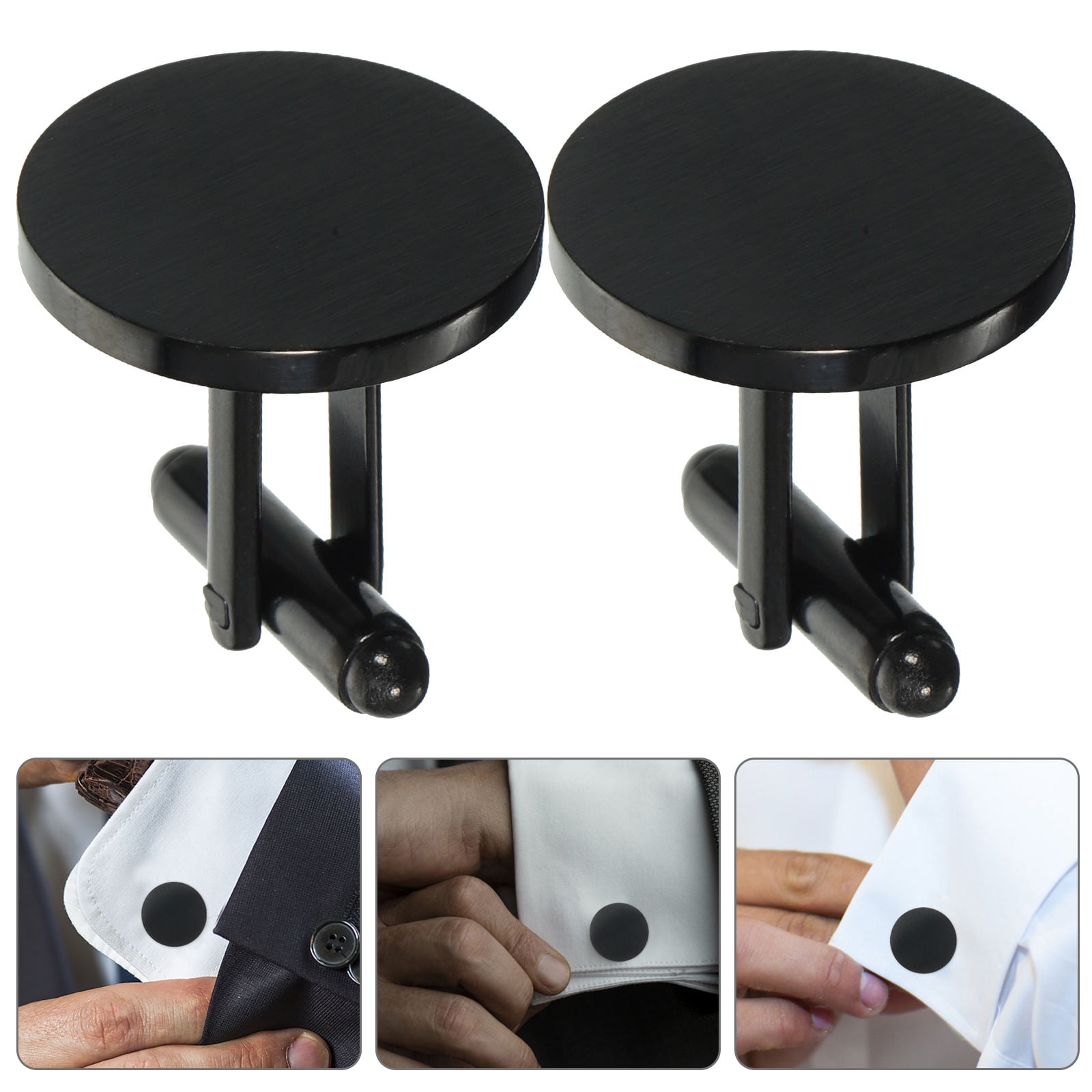 CTIRCHIU 1 Pair Classic Simple Design Round Cufflinks for Men and Women Wedding Anniversary ...