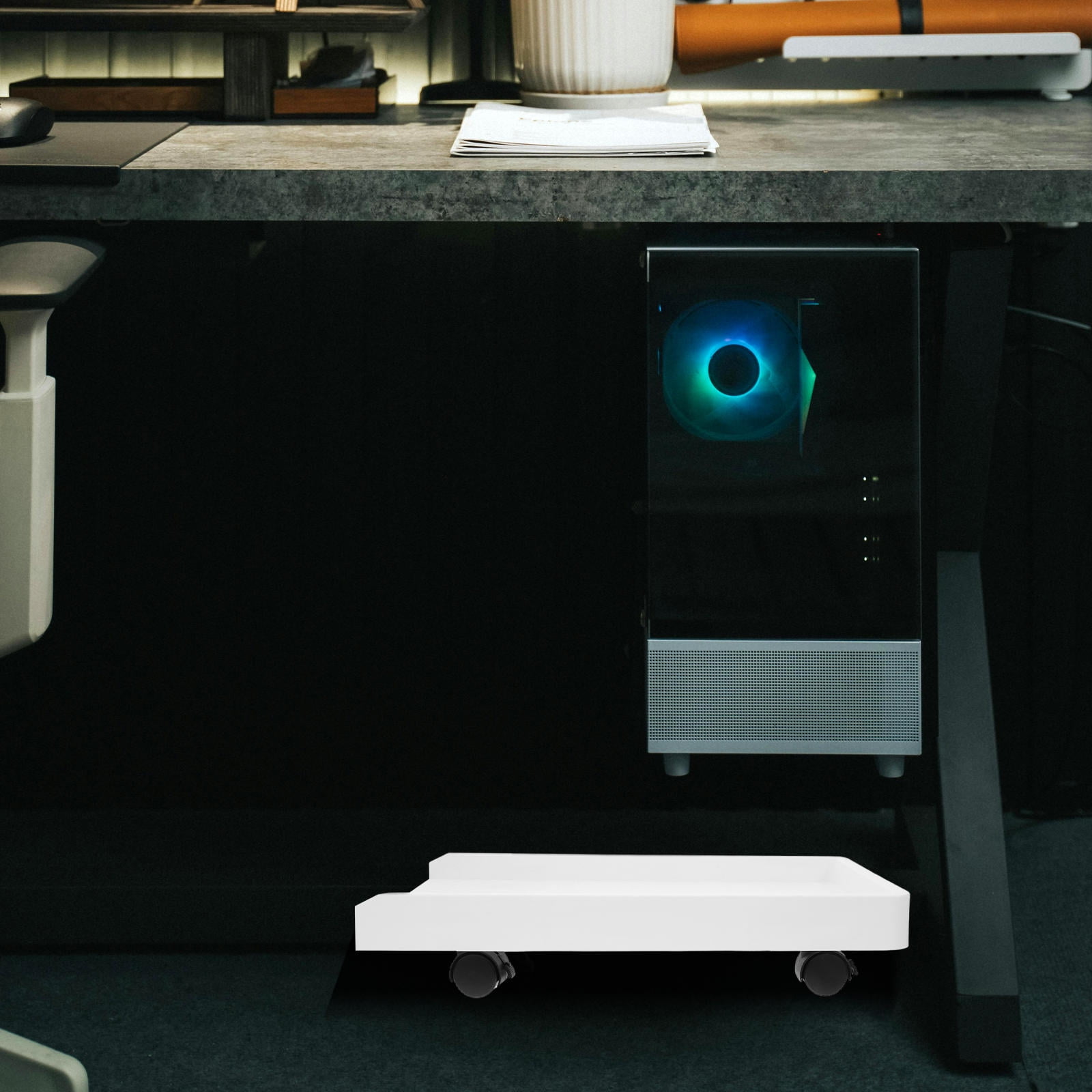 CTIRCHIU White Computer Host Riser Stand, 1 Set, Designed for Desktop ...