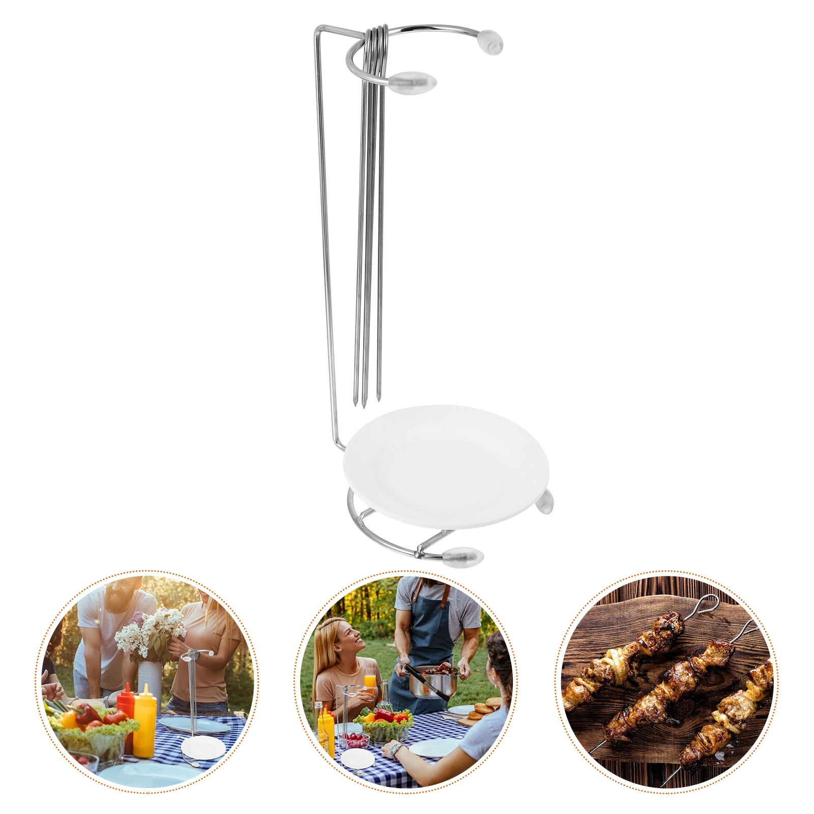 CTIRCHIU Stainless Steel Barbecue Skewer Rack Drip Tray 1 Set 11X6.3X4 ...