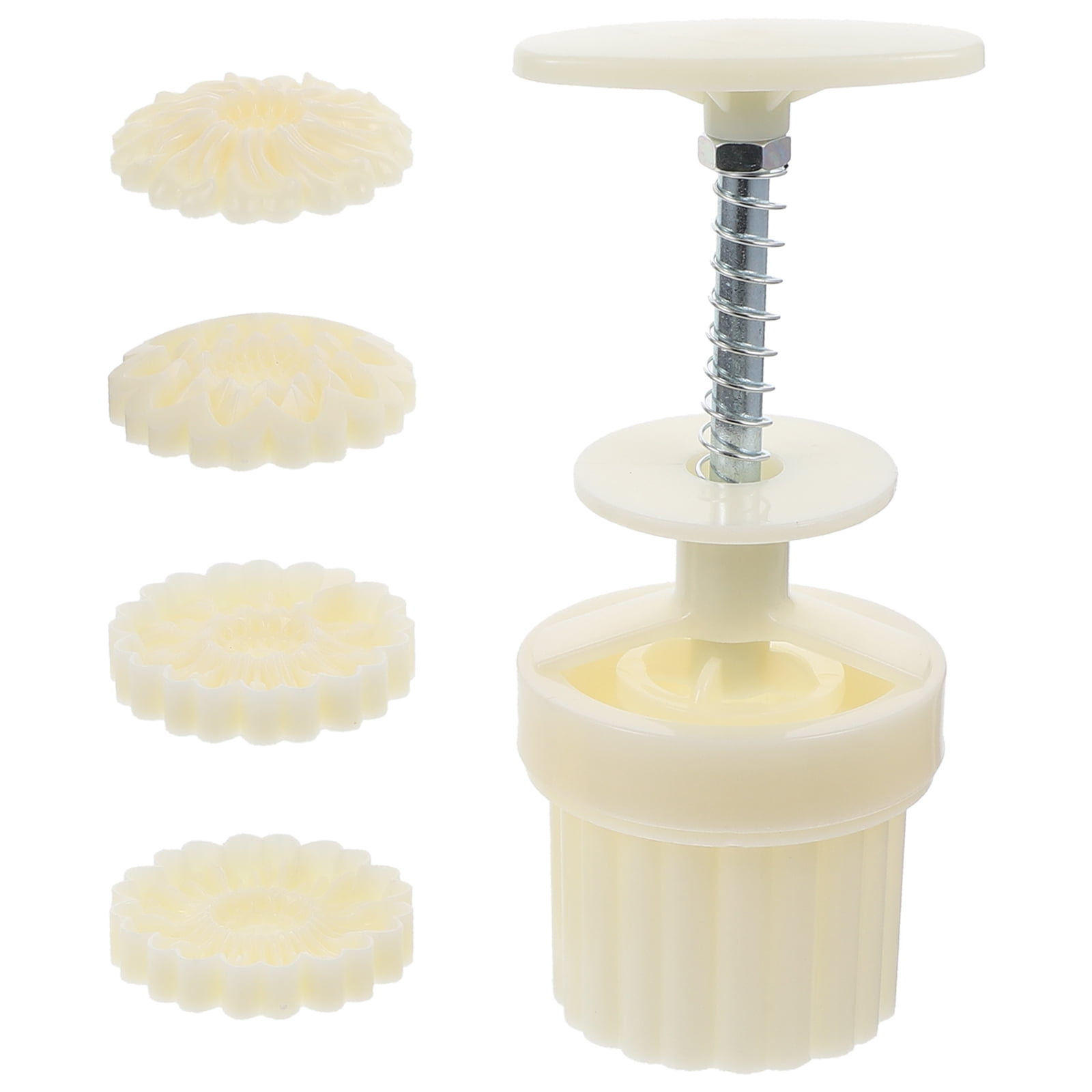 CTIRCHIU Moon Cake Baking Tool Beige Flower Design 1 Set 5.00X5.00X0 ...