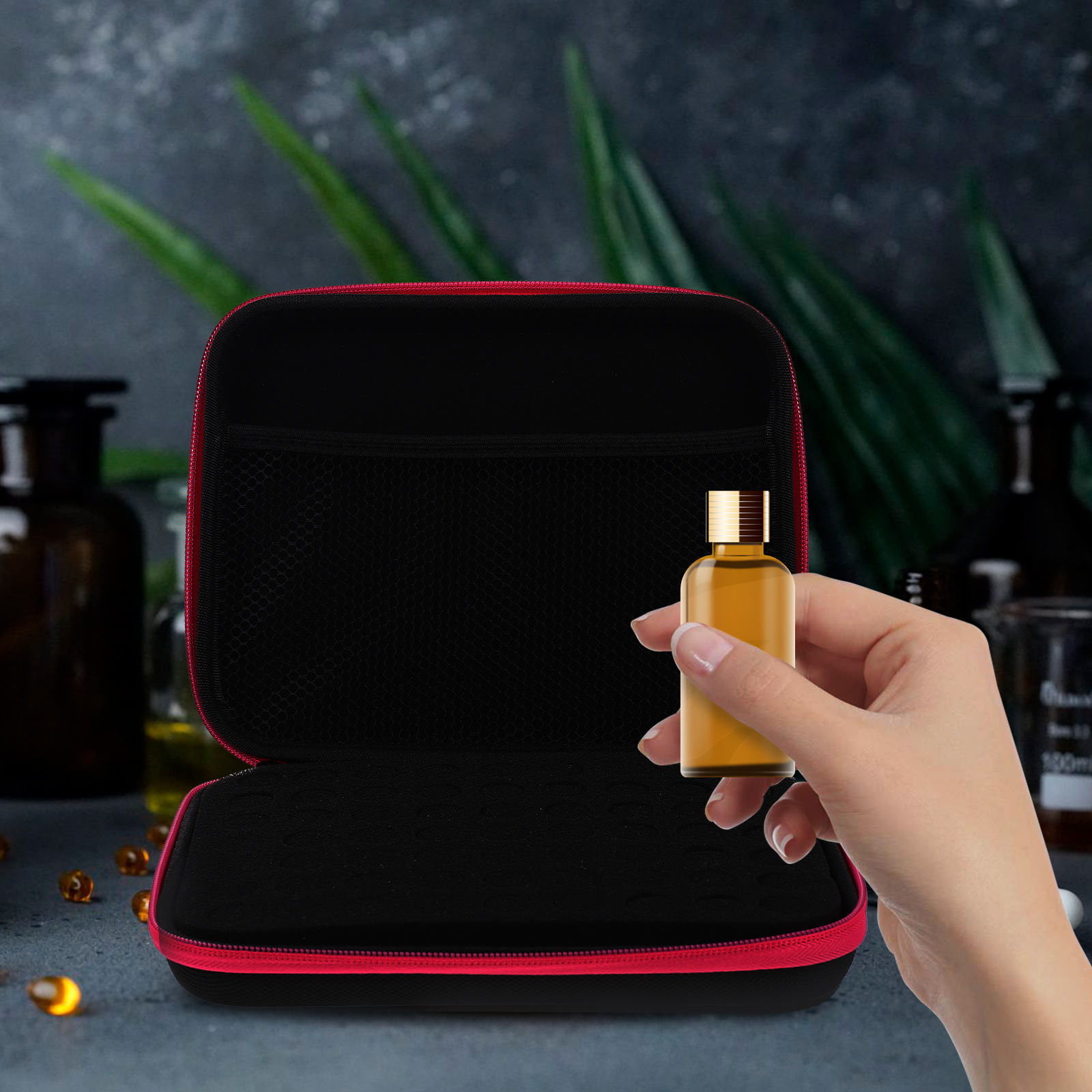 CTIRCHIU 1 Set Rosy Sponge Essential Oil Storage Case for Daughters ...