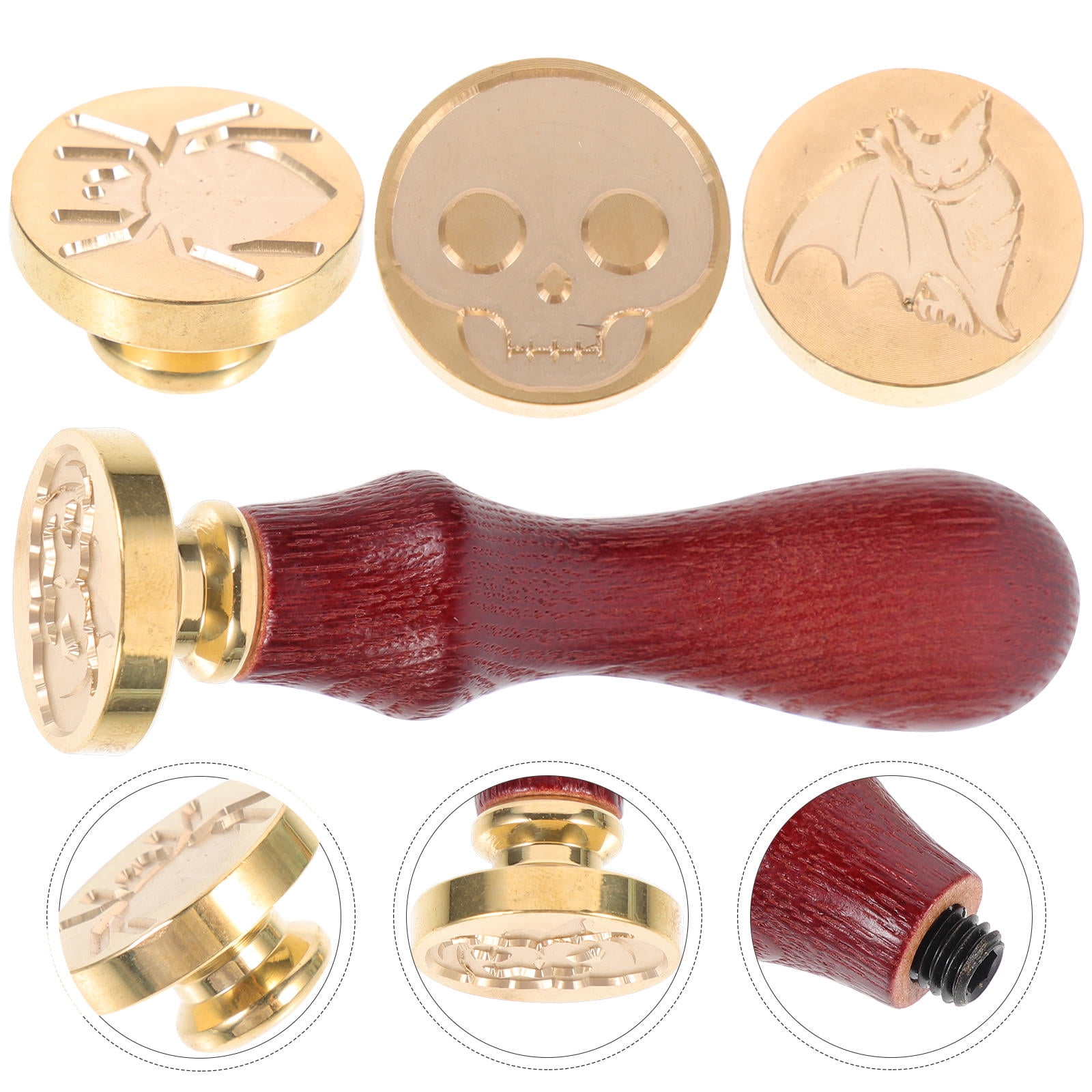 CTIRCHIU Design DIY Wax Seal Stamp Kit Wooden Metal Round - Walmart.com