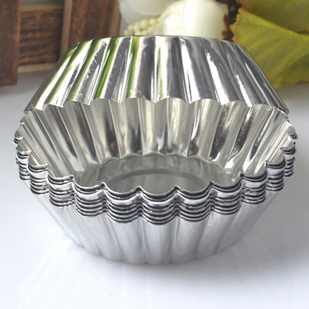 CTIRCHIU 100Pcs Silver Egg Tarts Mold Tinplate Baking Cups Nonstick ...