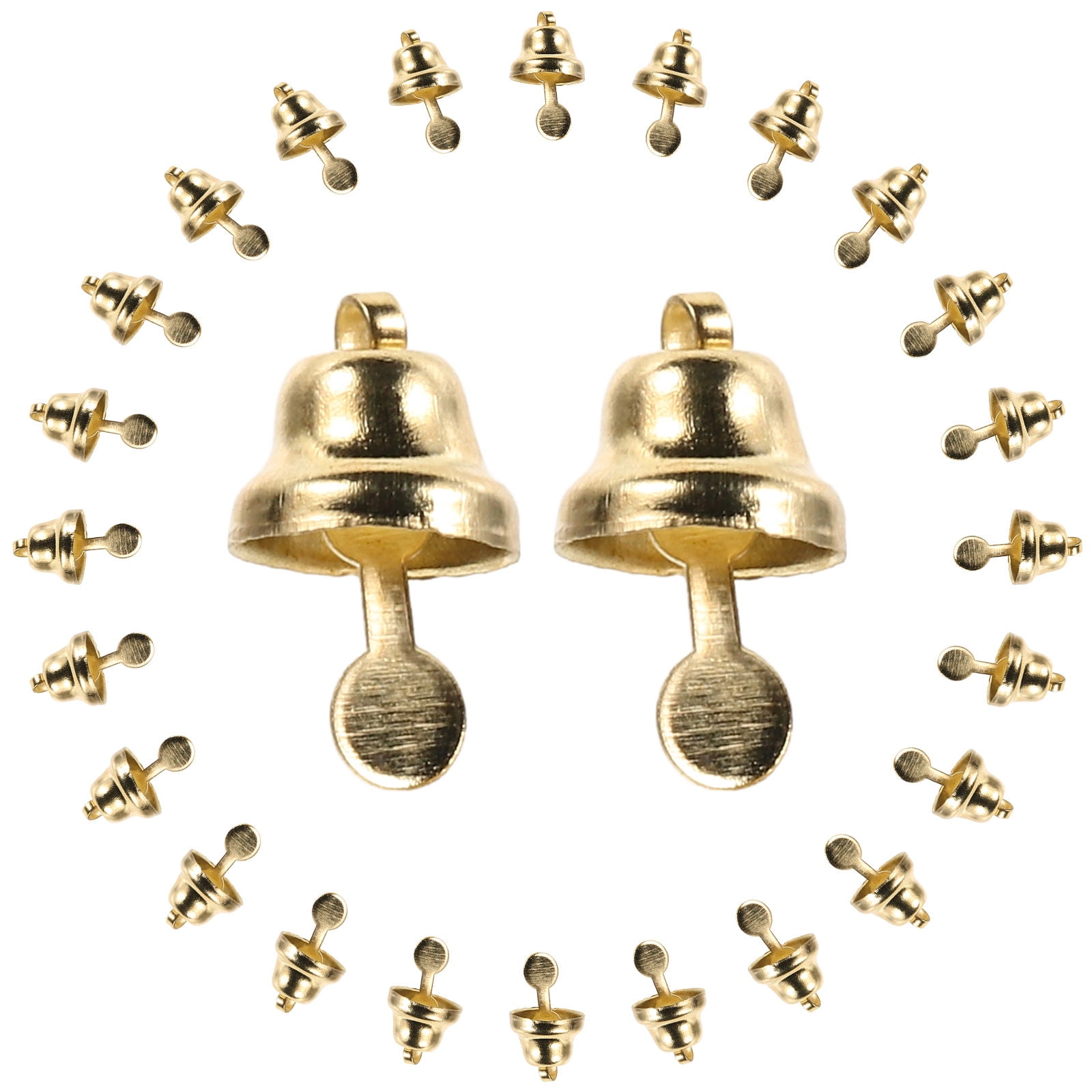 CTIRCHIU 100Pcs Iron Golden Christmas Tree Bells for Crafting Wind ...