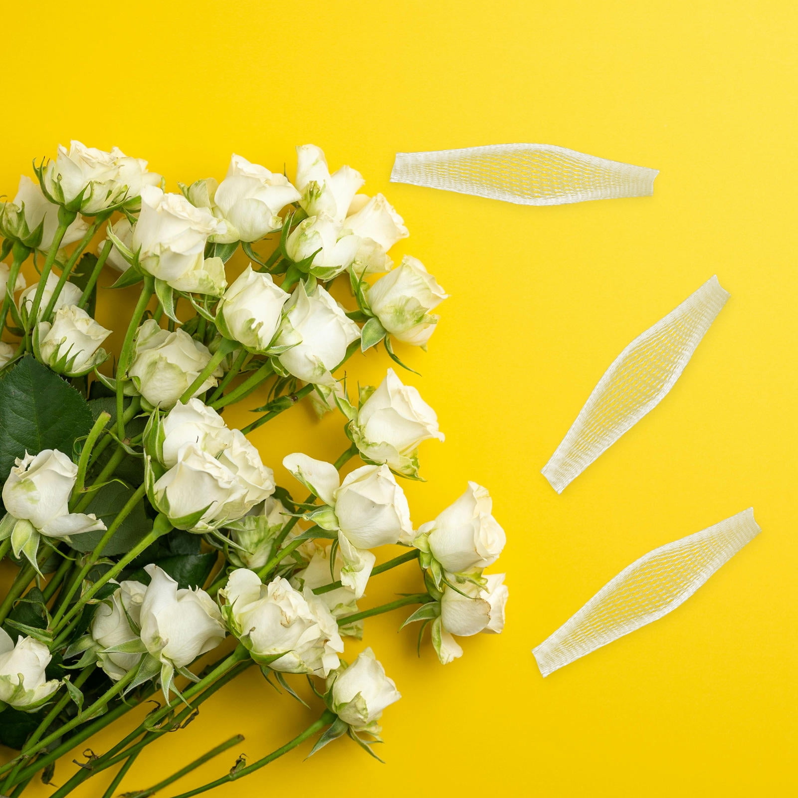 CTIRCHIU 100Pcs White Rose Wraps Mesh Bouquet Wrapping for Easy Flower ...