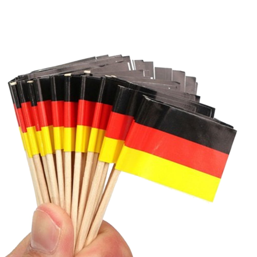 CTIRCHIU 100Pcs Wooden Flag Toothpicks Multi Color German Flag Cupcake ...
