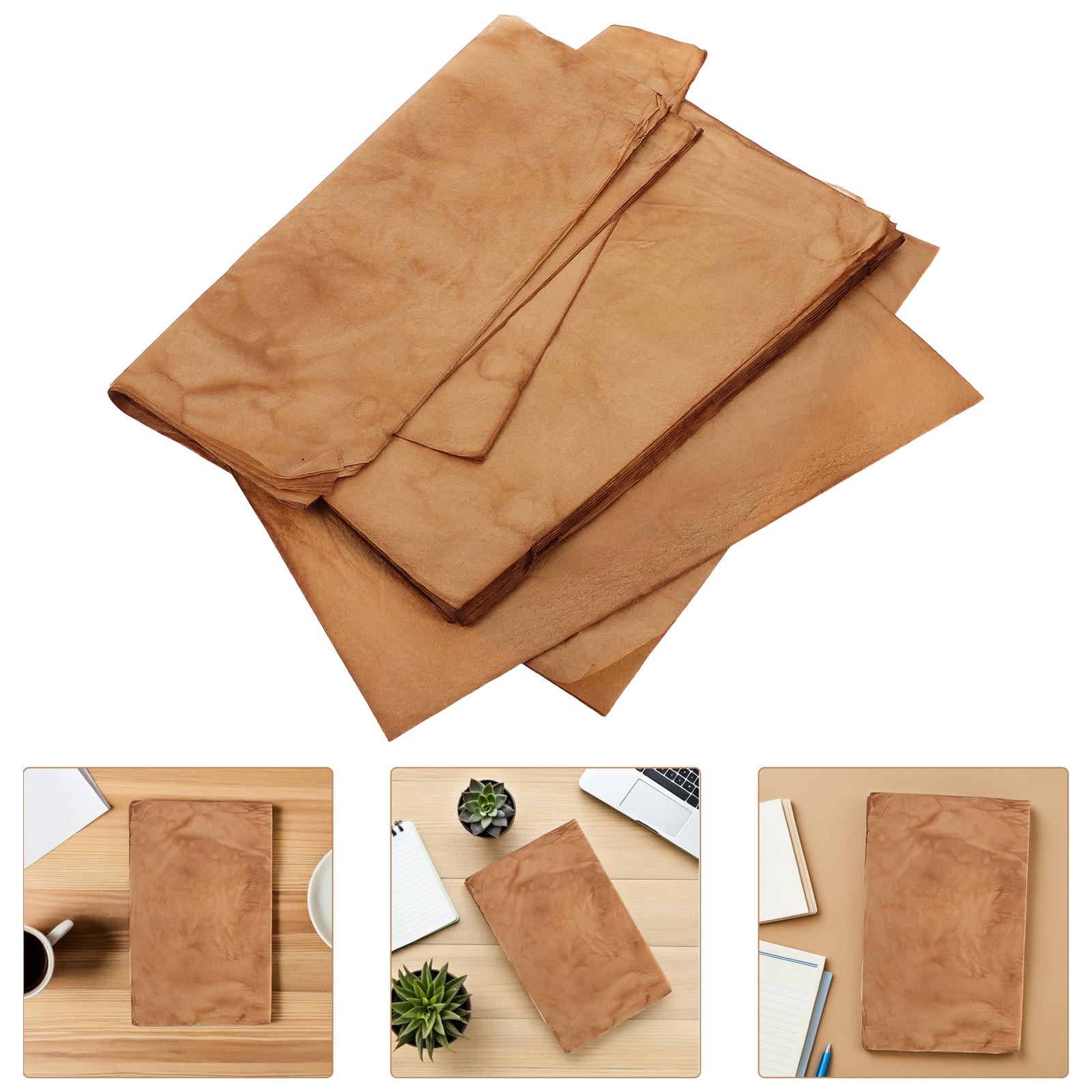 CTIRCHIU 100pcs Handmade Textured Paper Light Brown For Traditional ...