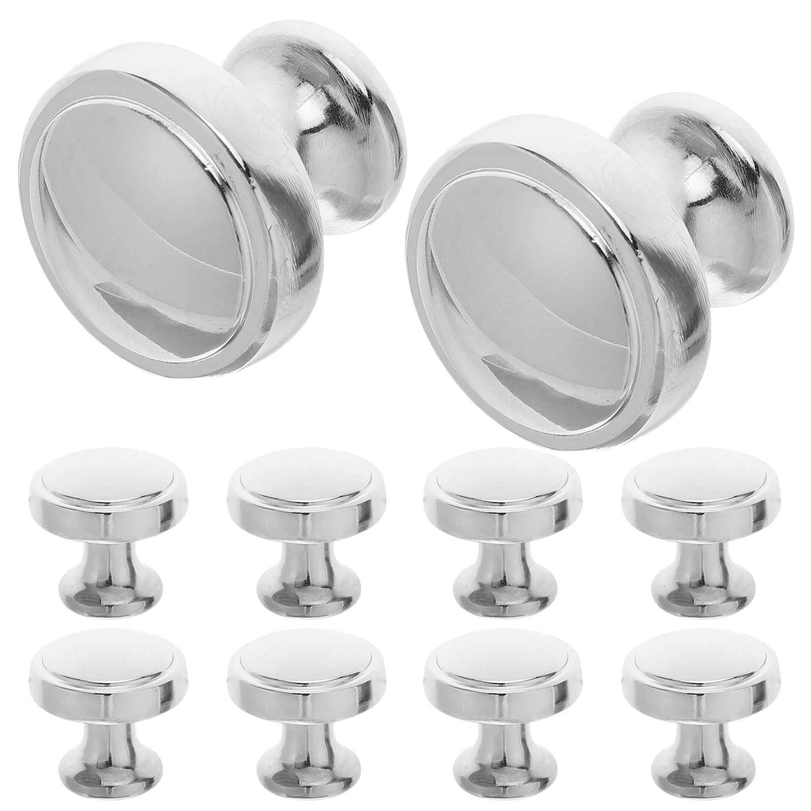 CTIRCHIU 10Pcs Silver Round Cabinet Handles Durable Aluminum Alloy ...
