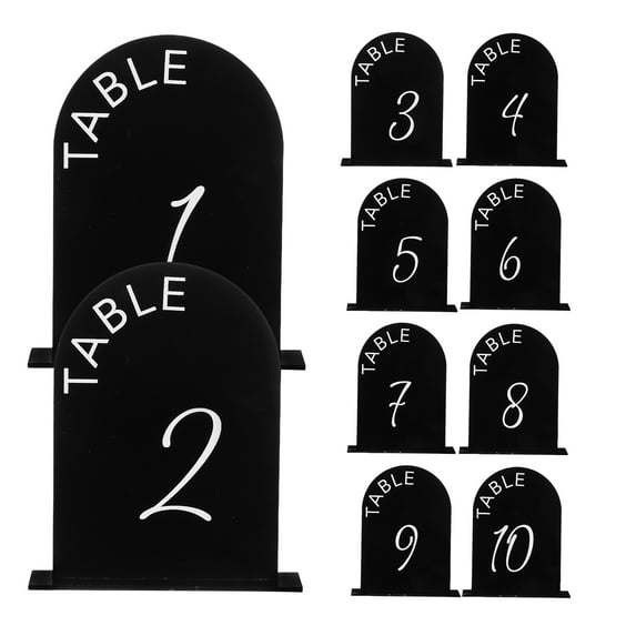 CTIRCHIU 10Pcs Cafe Table Signs Black Acrylic Number Holders Seat ...